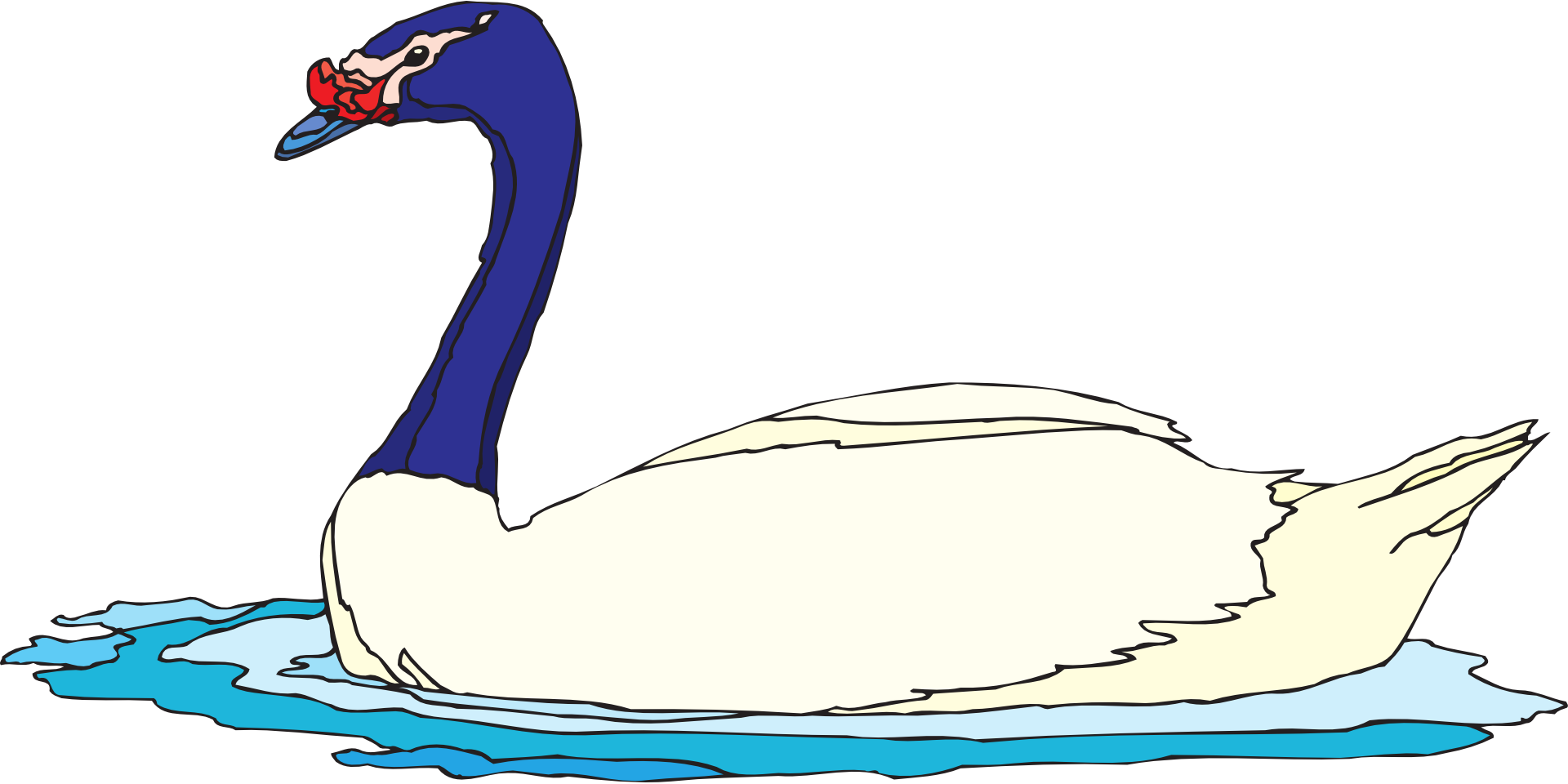 Drawn swimming goose free image download