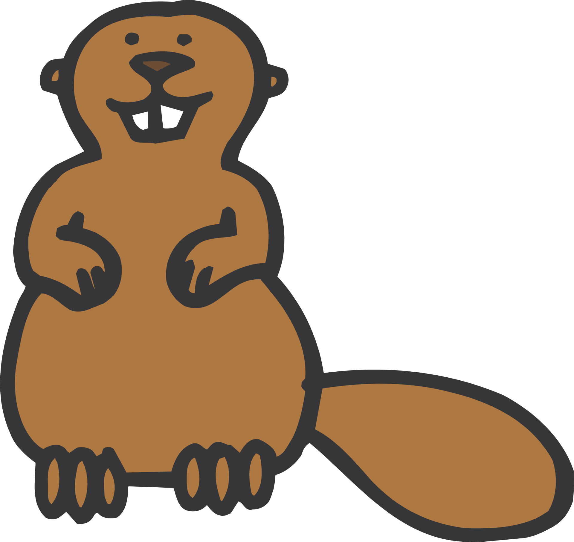 Drawing of brown Beaver Standing free image download