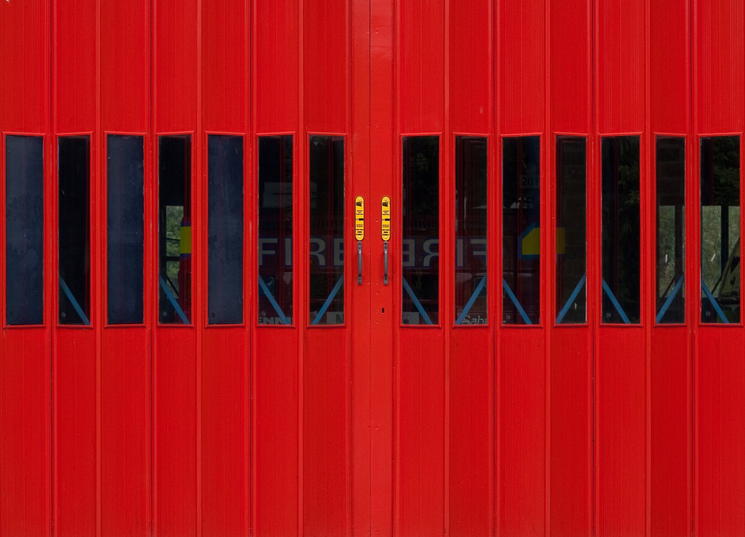 Red doors of fire Station free image download