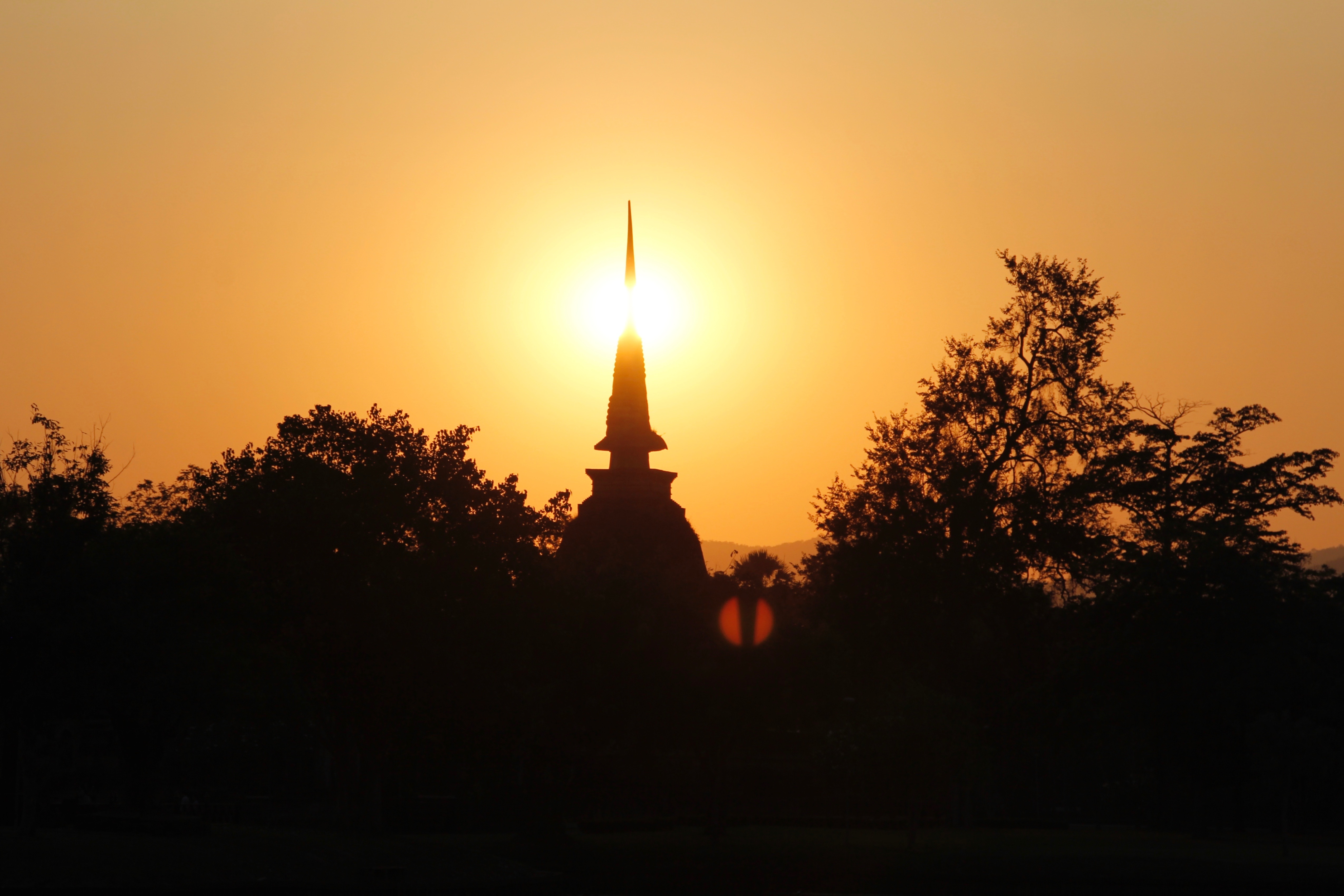 Temple at sunset in thailand free image download