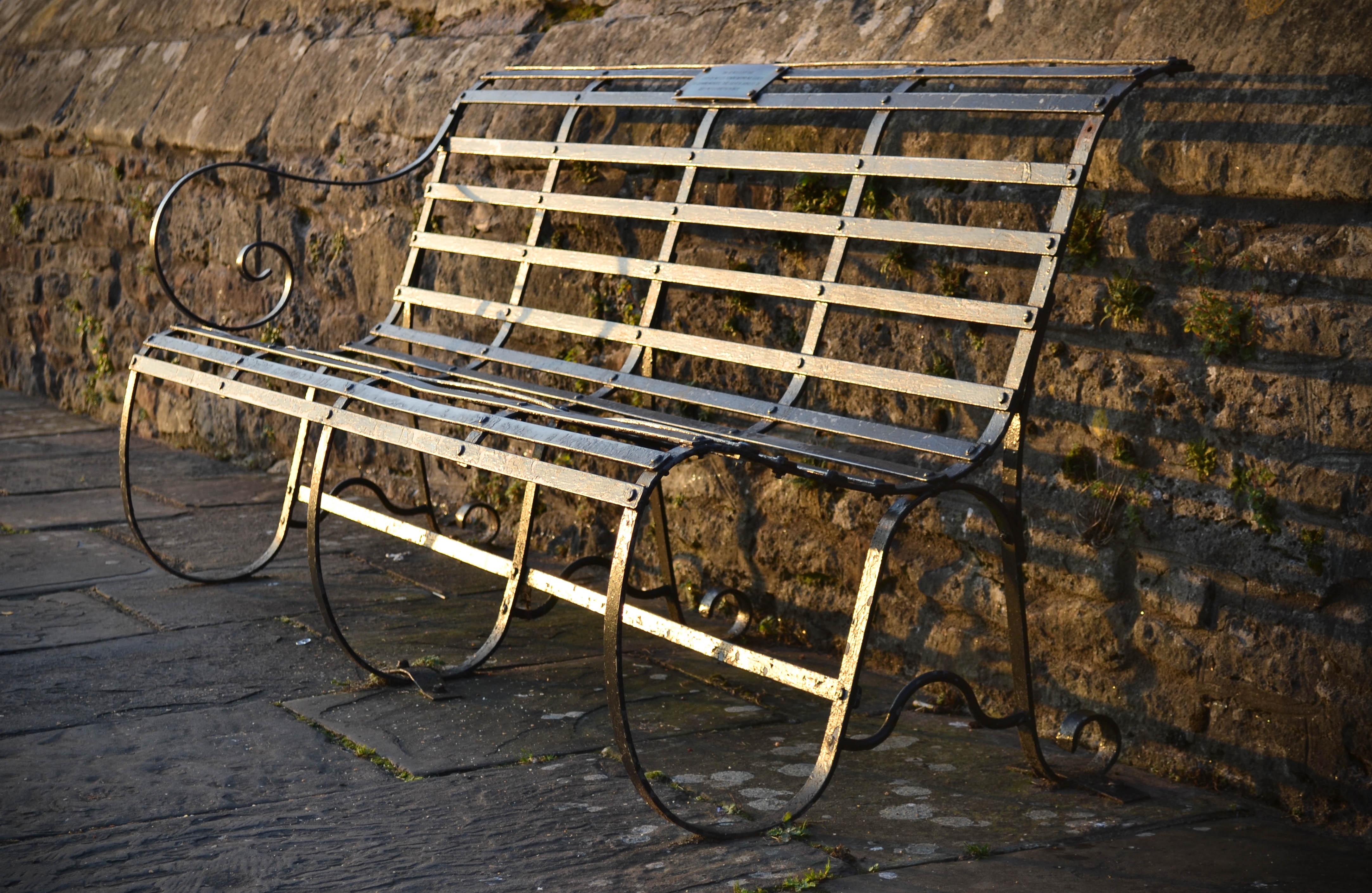 Metal street bench free image download