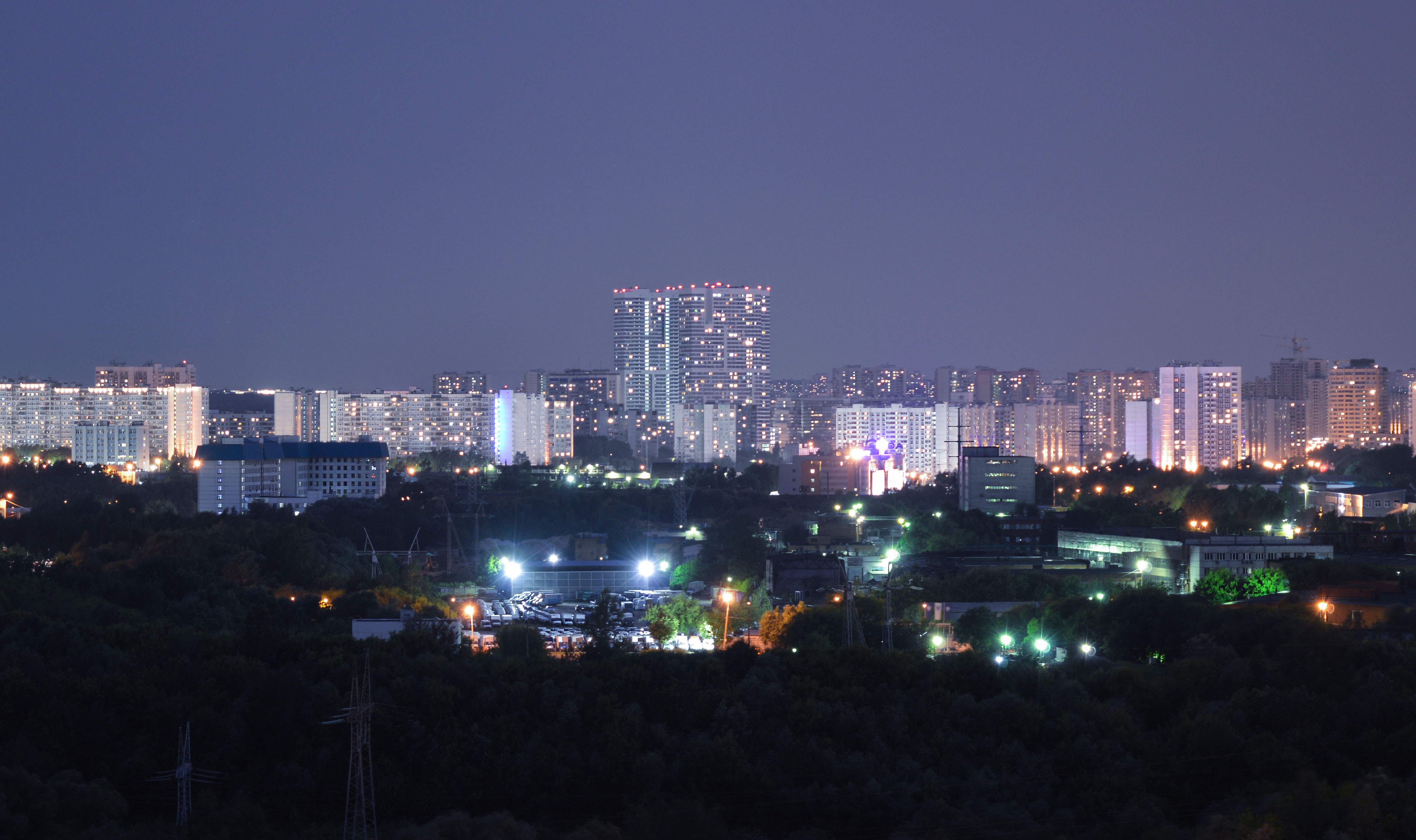 Night lights in the city in Russia free image download
