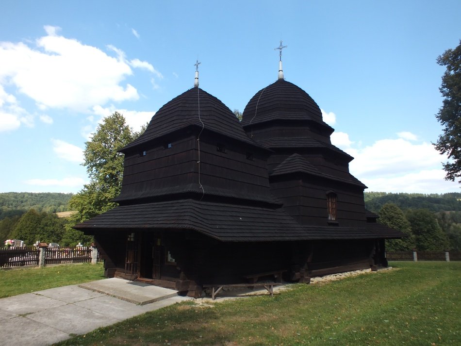 Black Orthodox Church in the countryside in Poland free image download