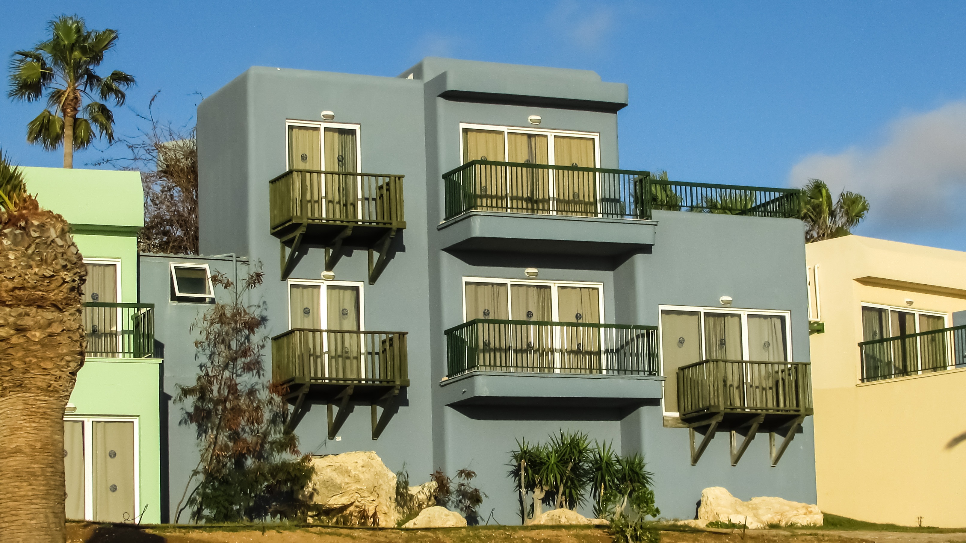 Buildings with balconies on Cyprus, Ayia Napa free image download