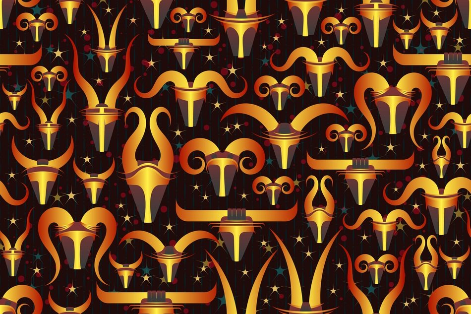 Stylised Horns Black Pattern free image download