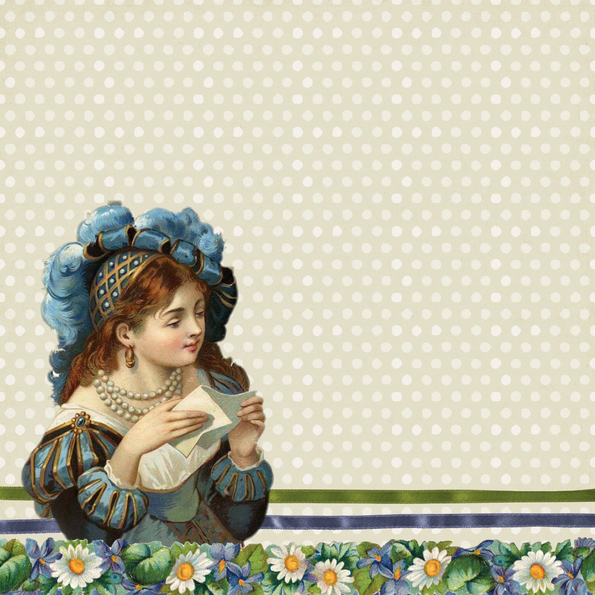 Vintage background with a lady free image download