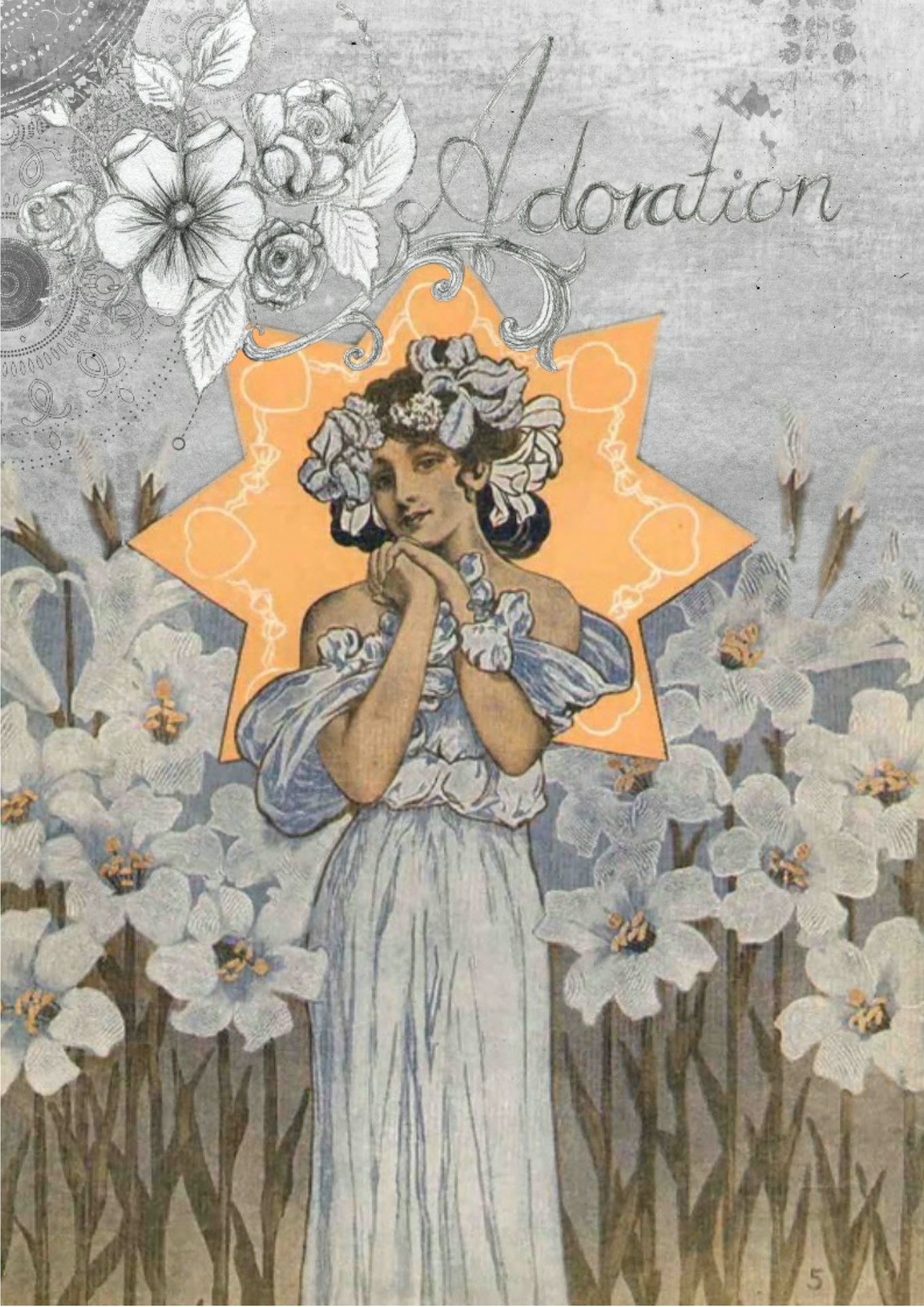 Art Deco Vintage Girl Adore free image download