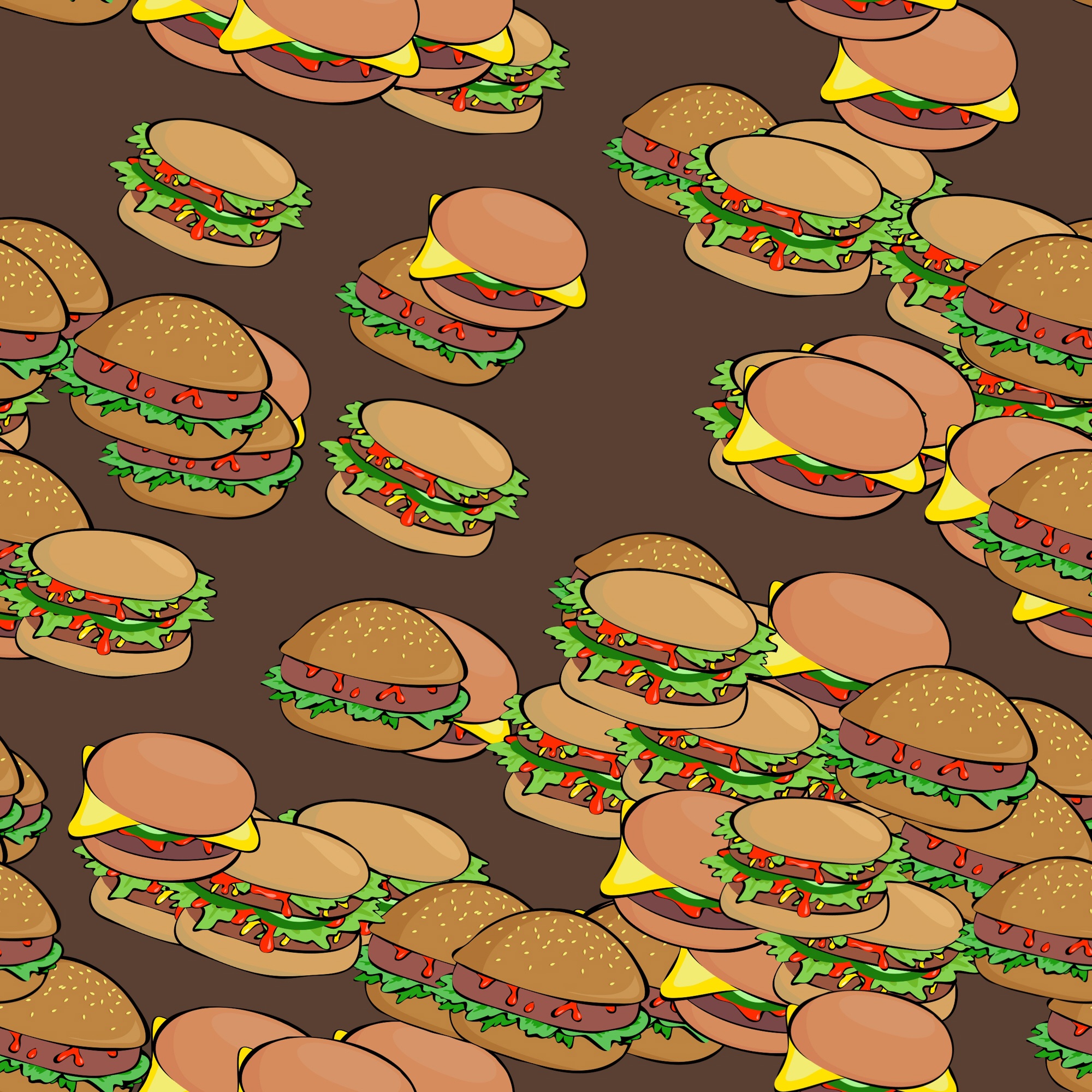 Brown background with repeating burgers free image download
