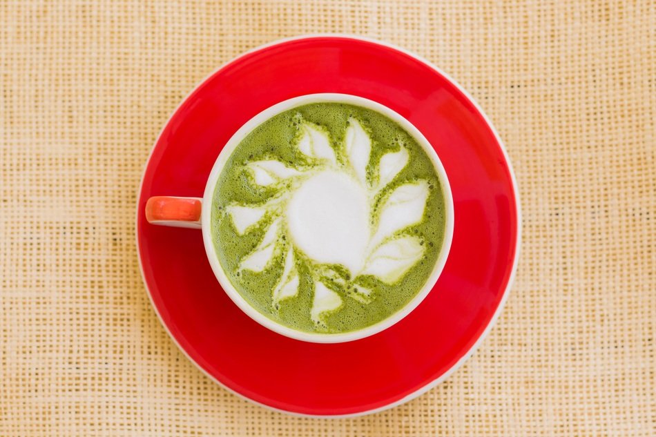 Cup of matcha latte free image download
