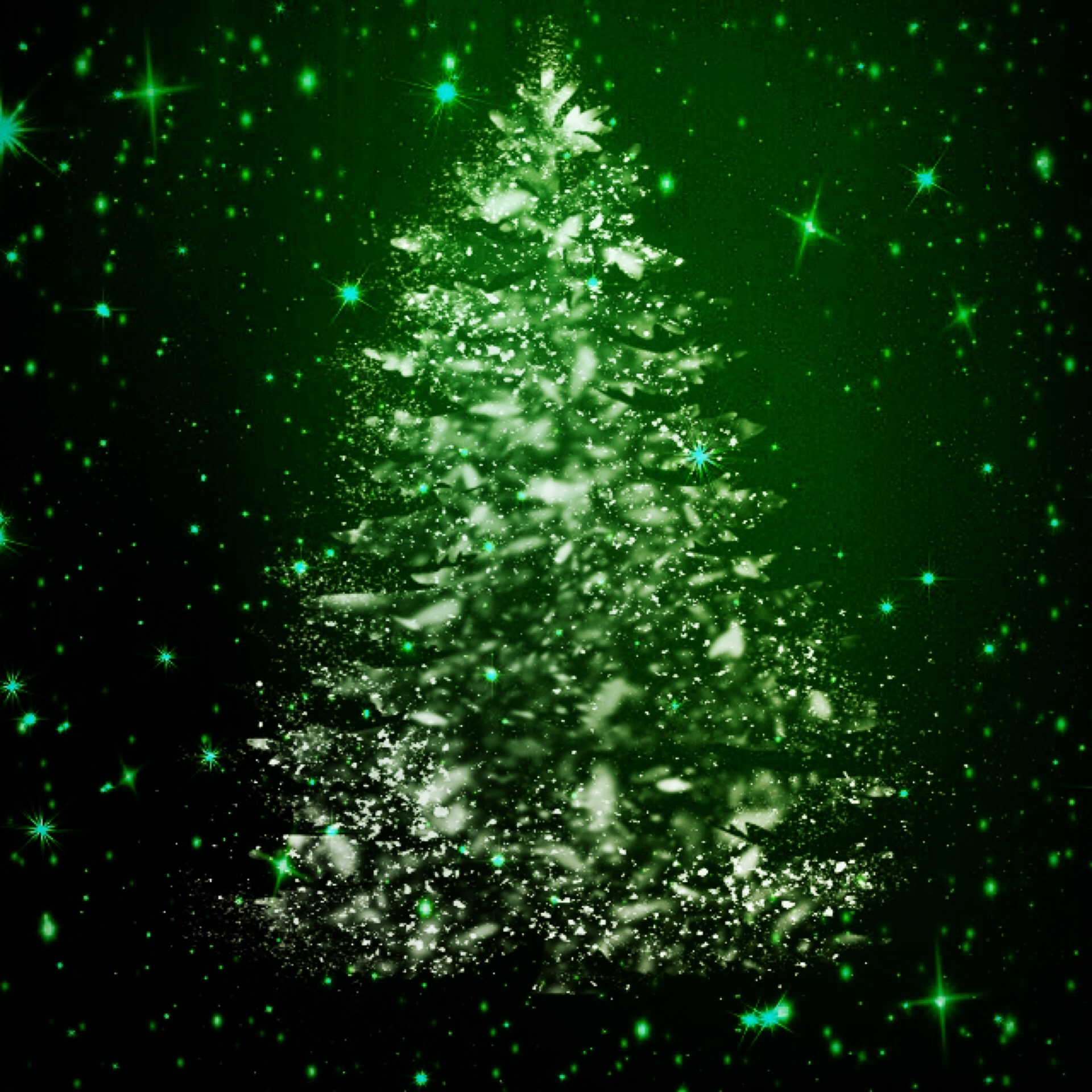 Green background with Christmas tree free image download