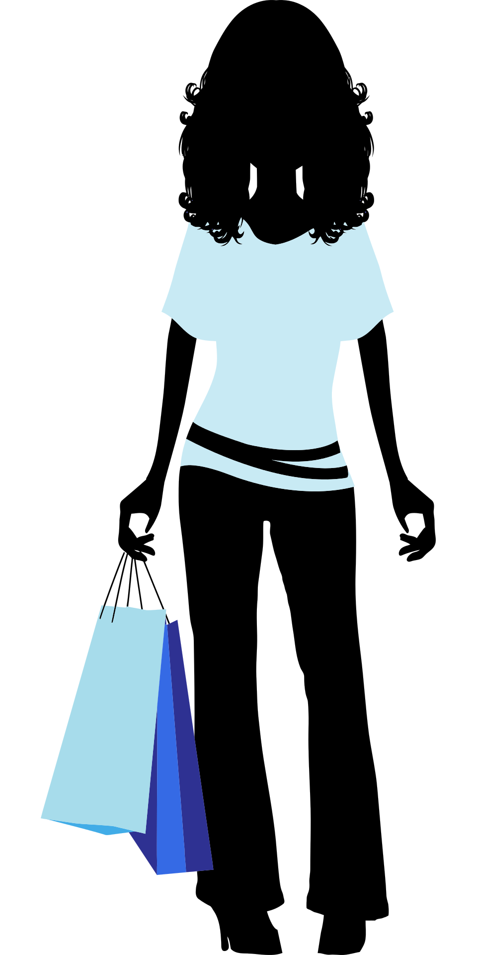 Faceless woman with shopping bags, drawing free image download