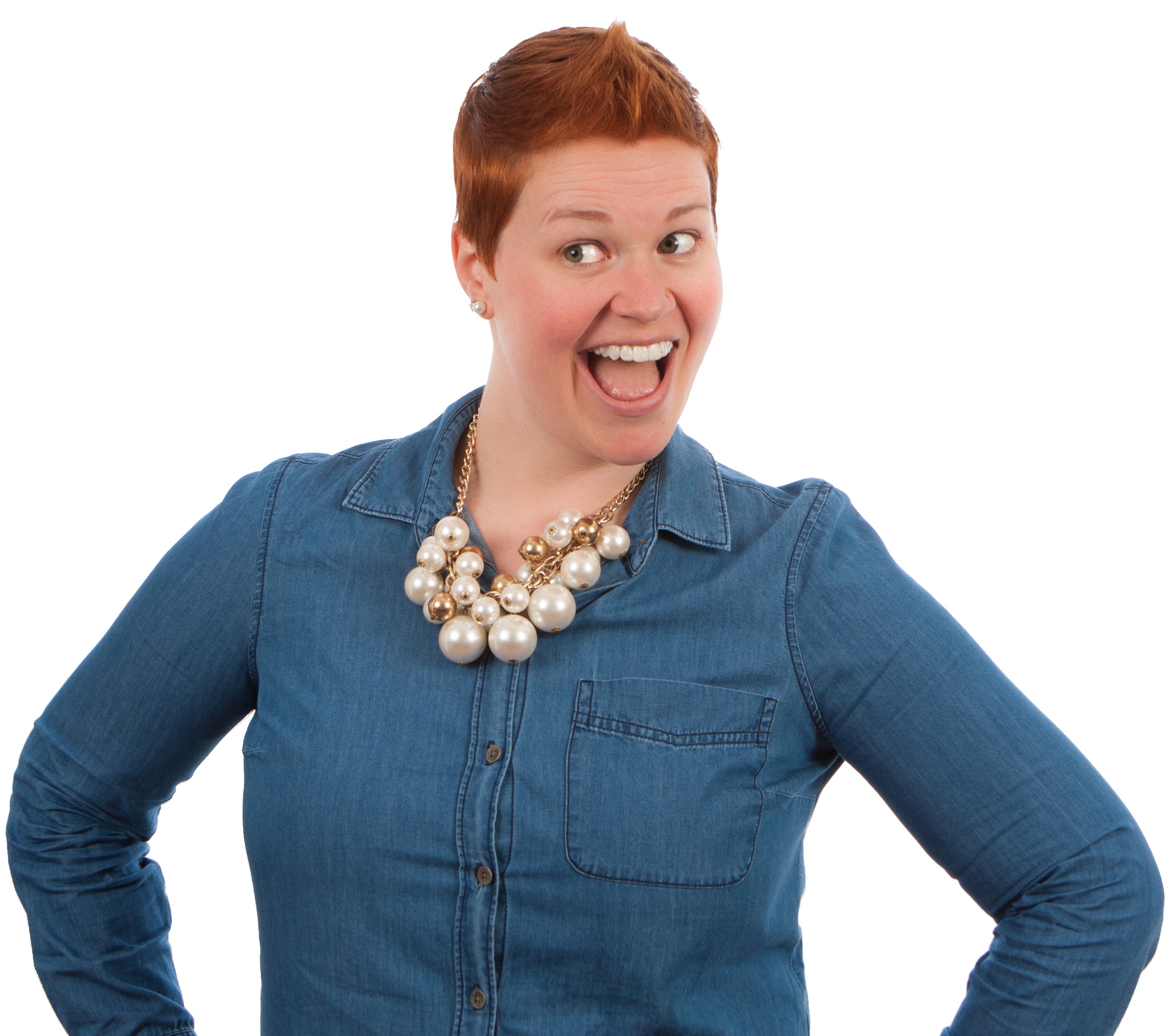 Portrait of posing expressive woman free image download