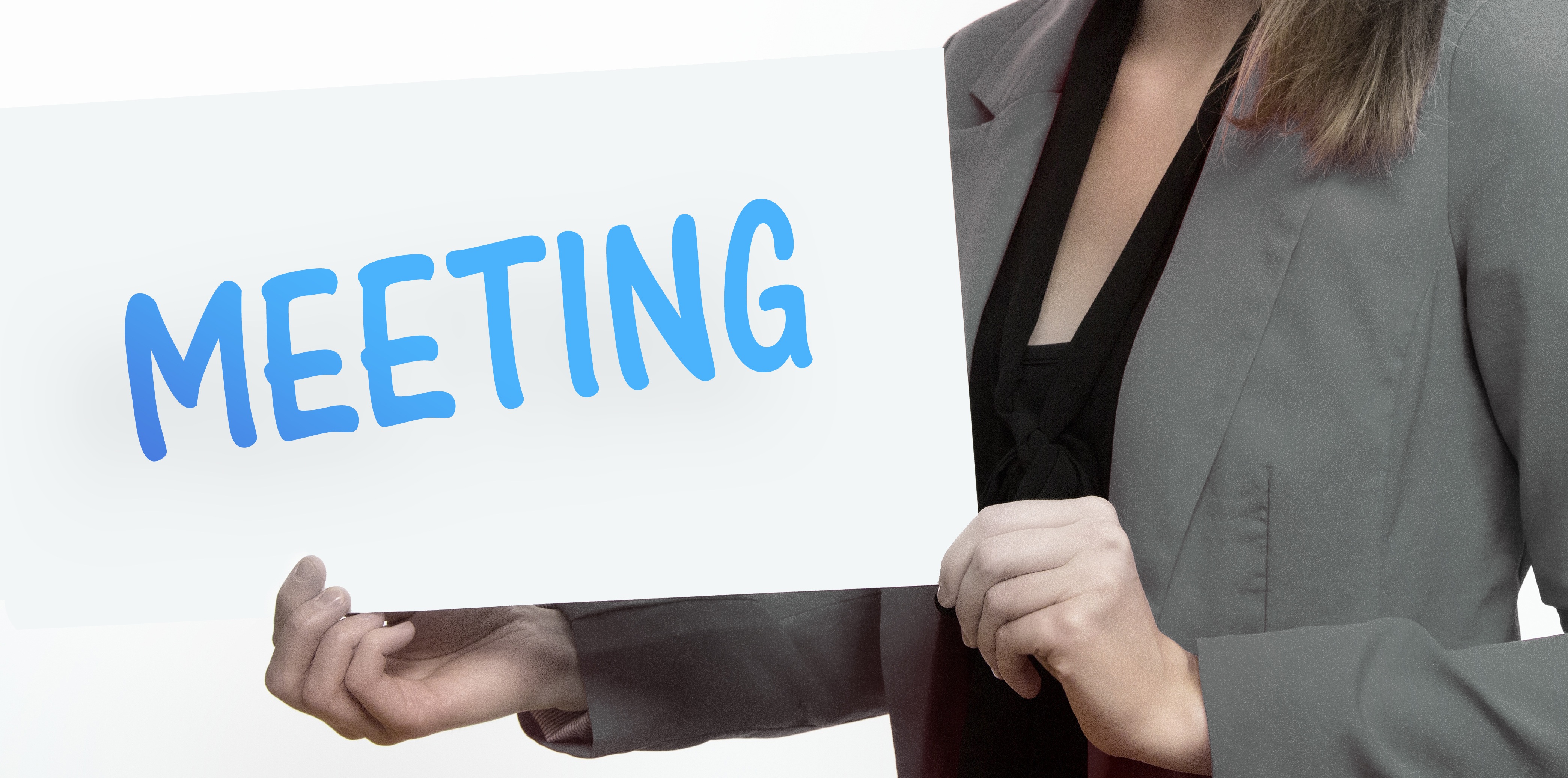 Woman and text Meeting free image download