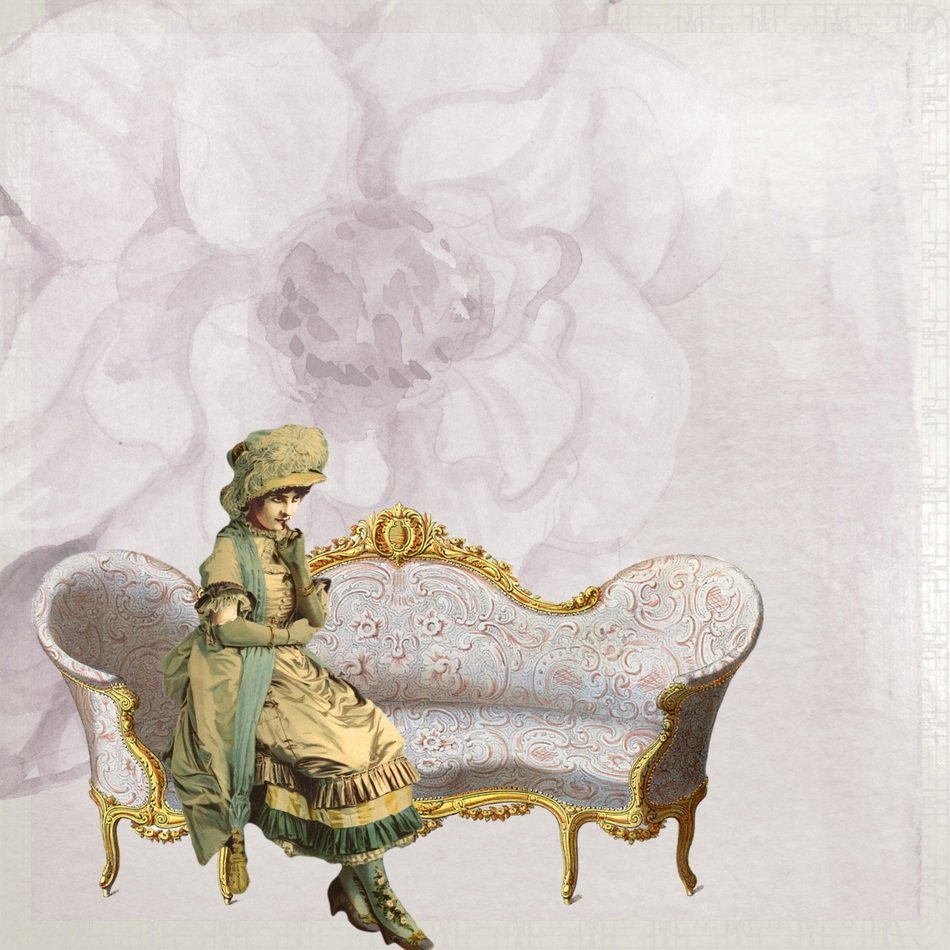 Retro lady sitting on the sofa free image download