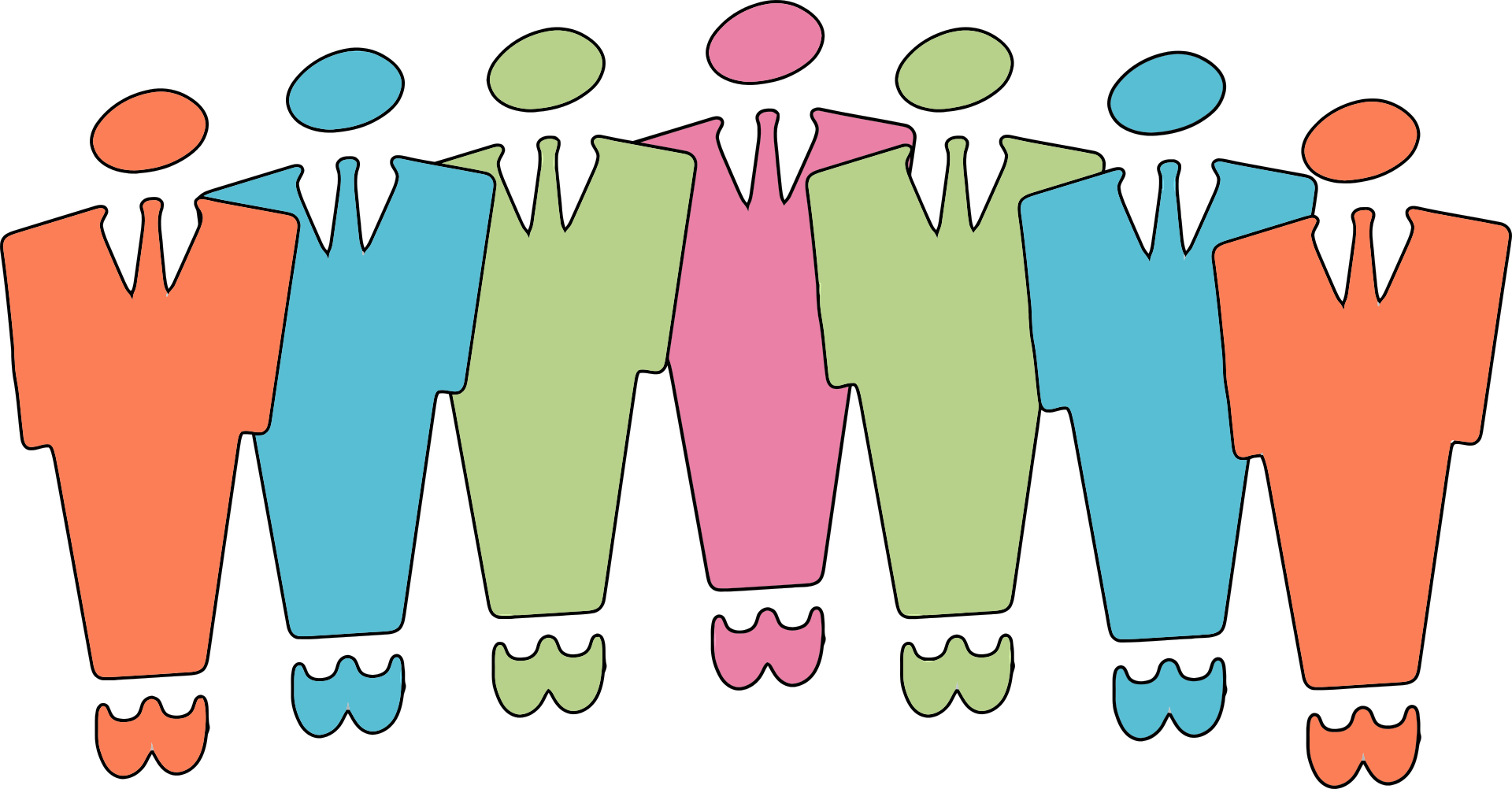 Graphic image of colorful business figures free image download