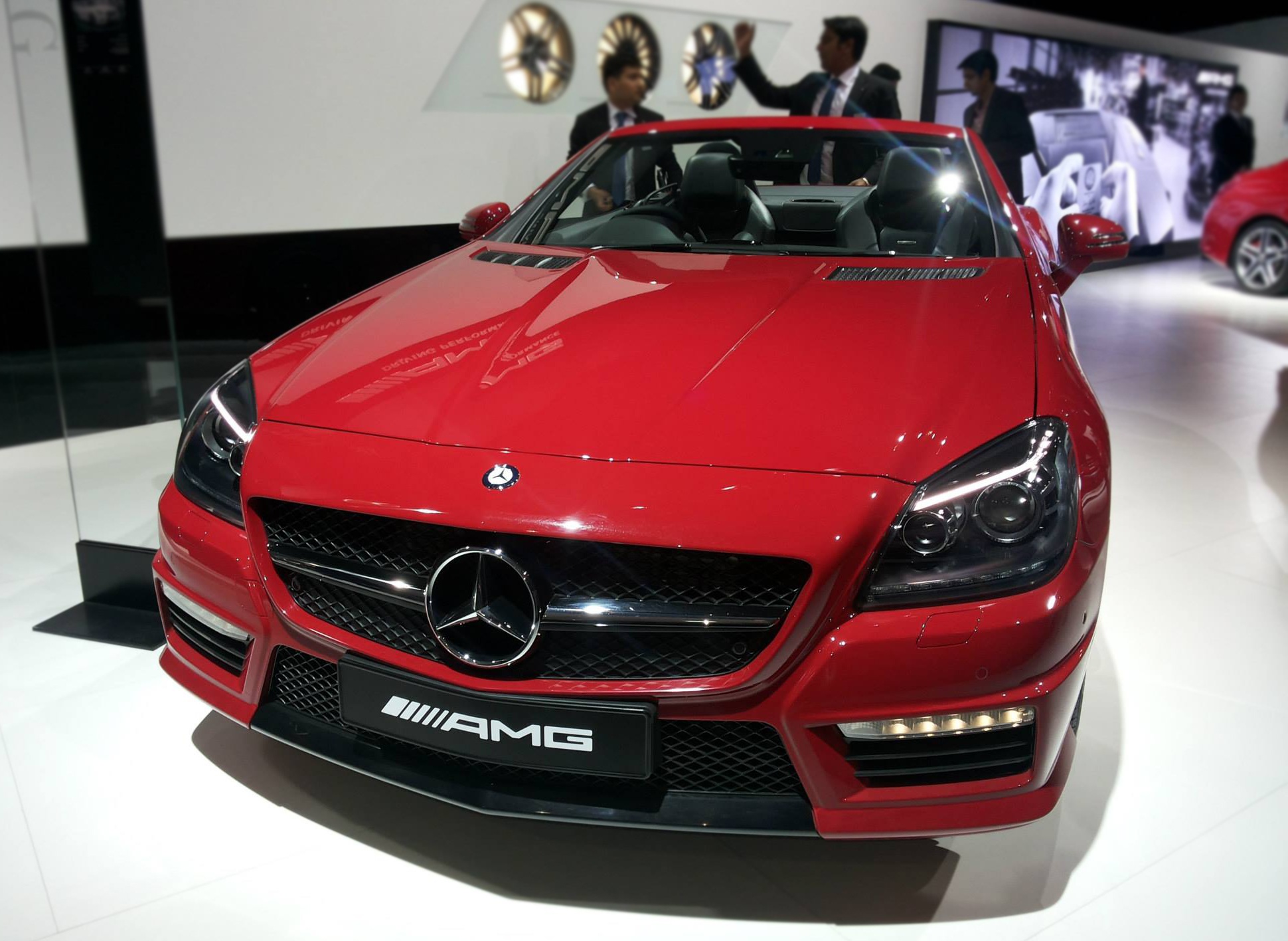 Red Mercedes Benz at the show free image download
