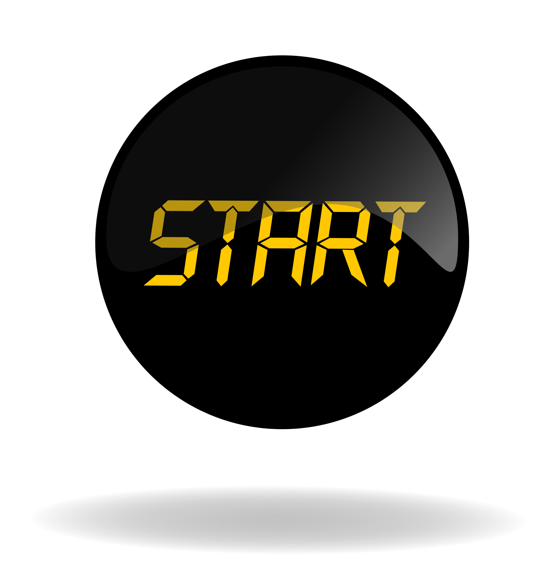 Black button with yellow START free image download
