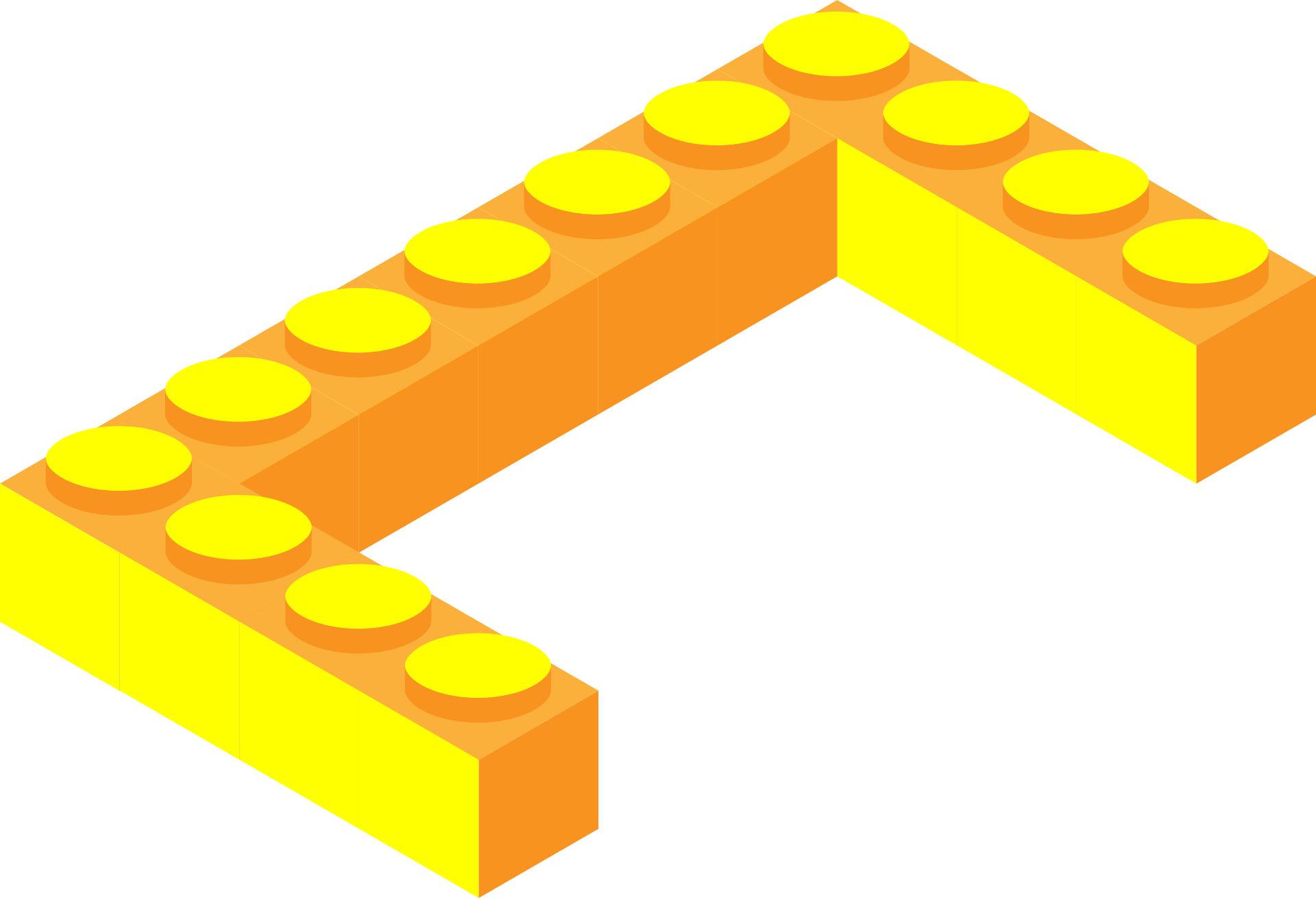 Clipart of the Letter C made of lego free image download