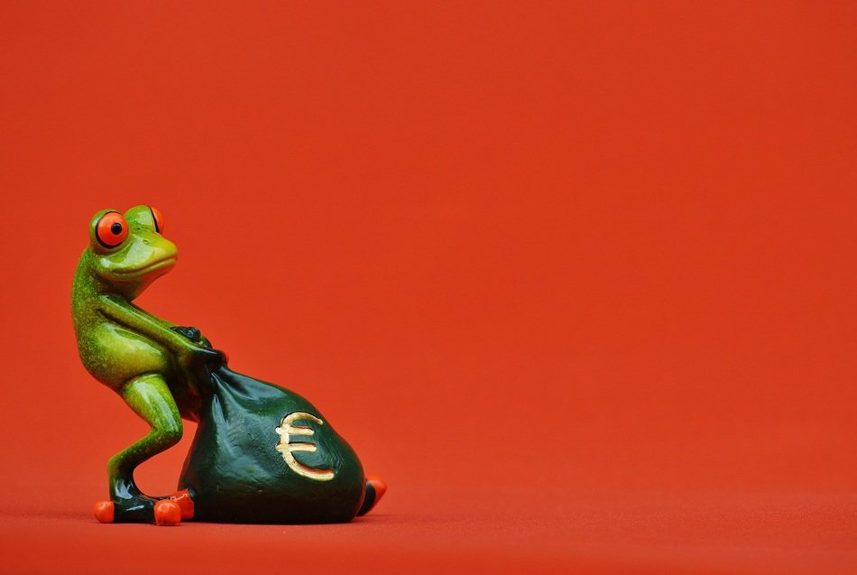 Frog carrying money box free image download