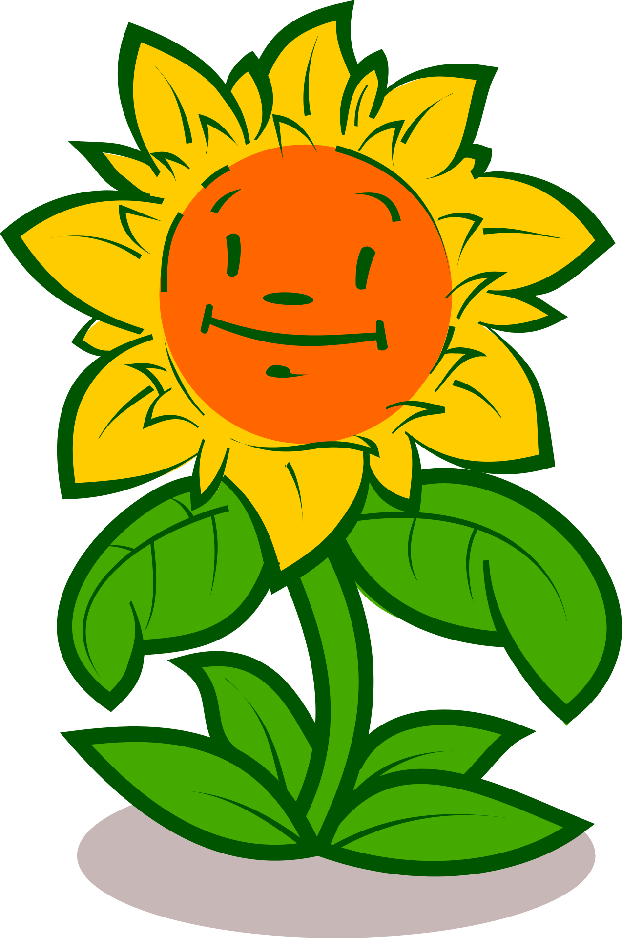 Painted smiling sunflower free image download