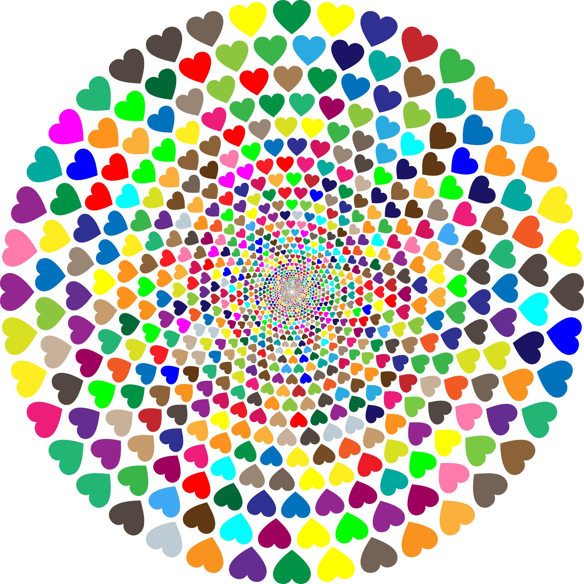 Circle with rainbow hearts free image download