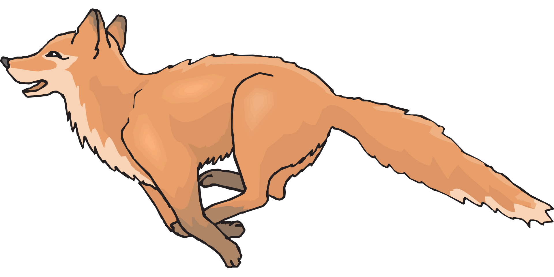 Graphic image of an orange fox on the run free image download