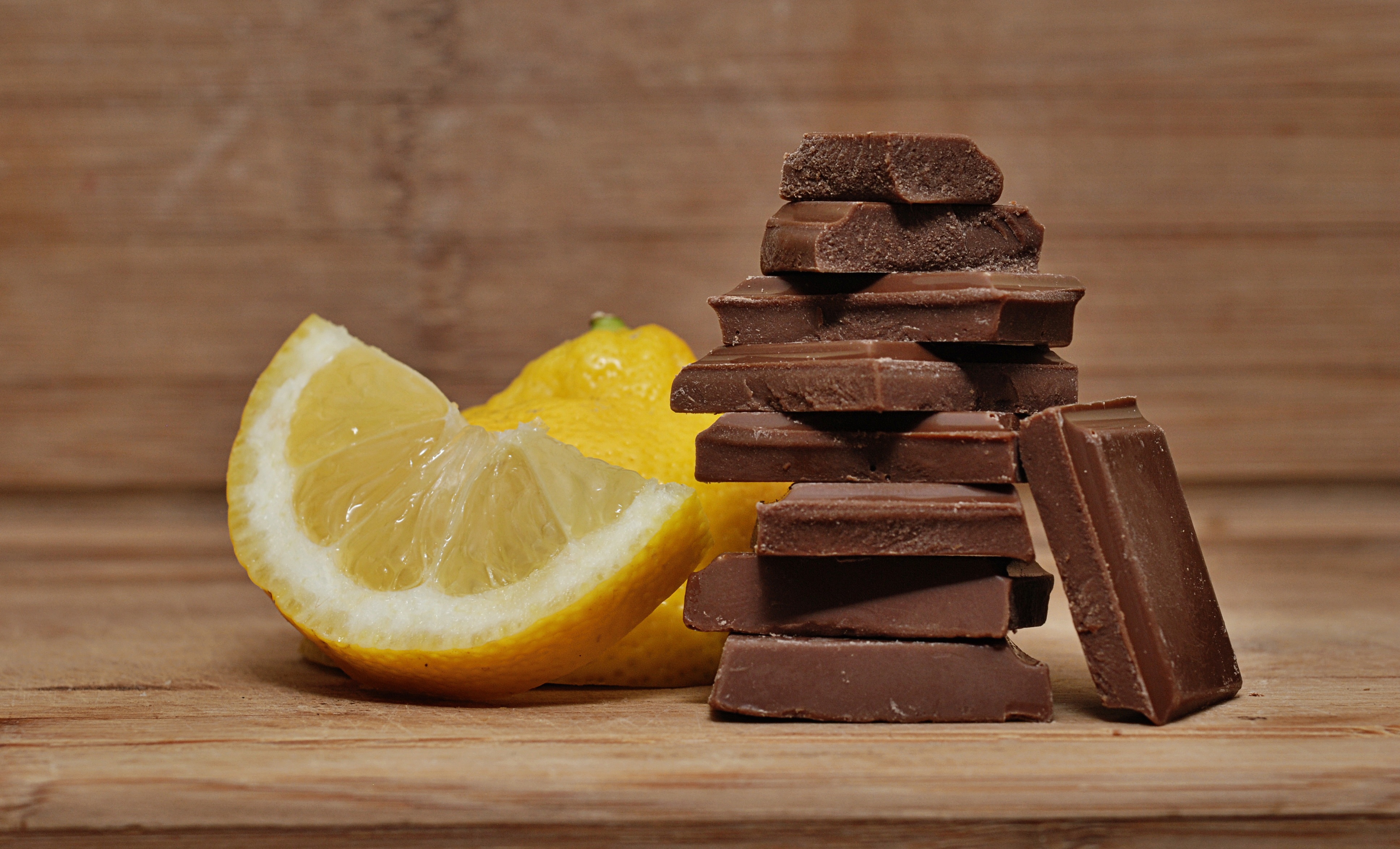 Sweet chocolate and yellow lemon free image download