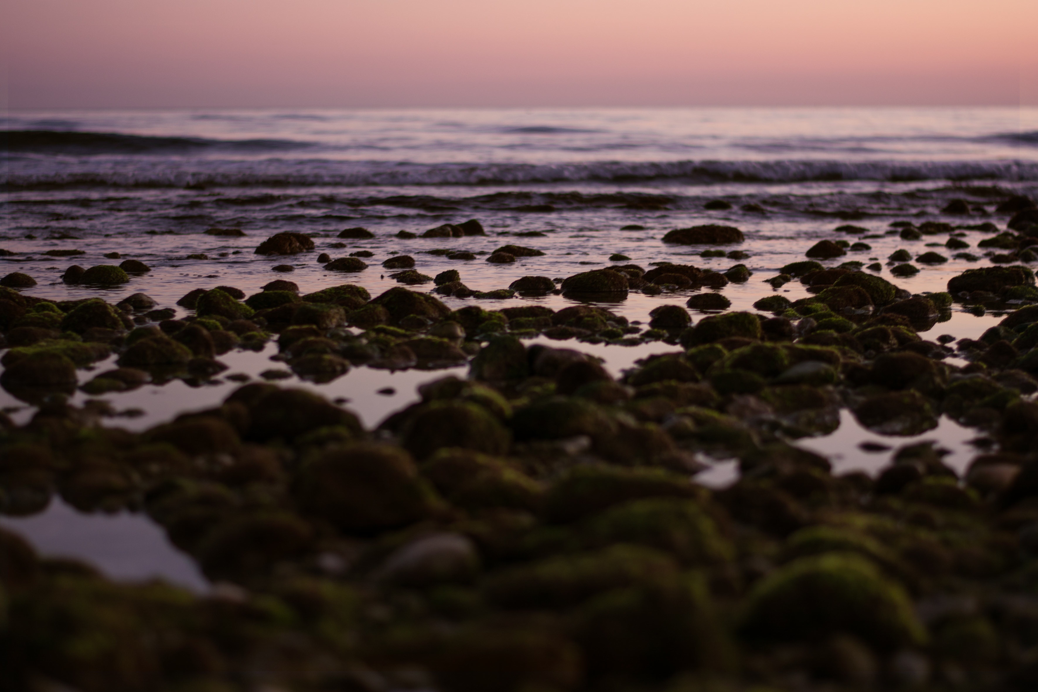 Night coast with stones free image download