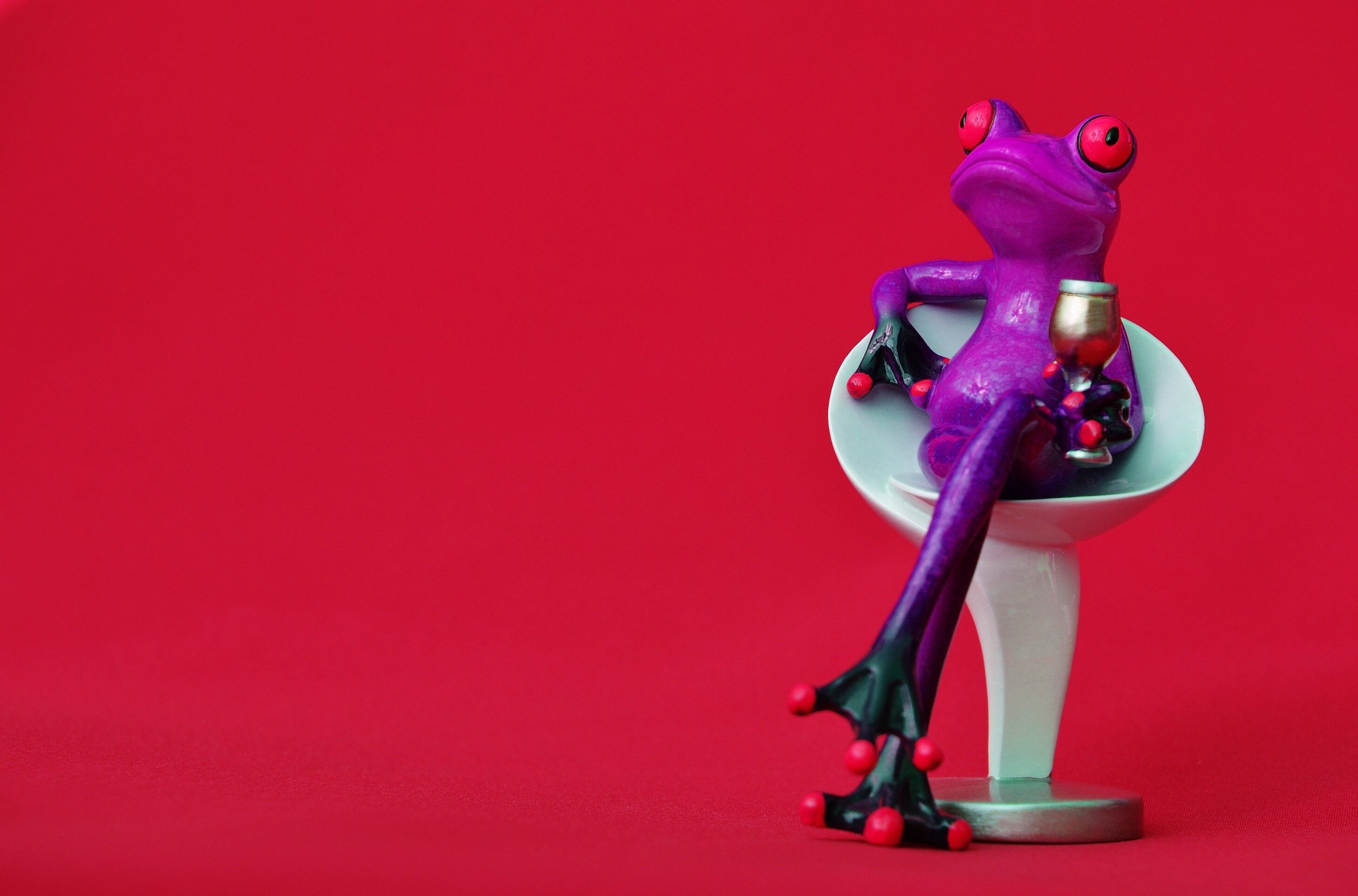 Purple frog relaxing in the cozy chair free image download