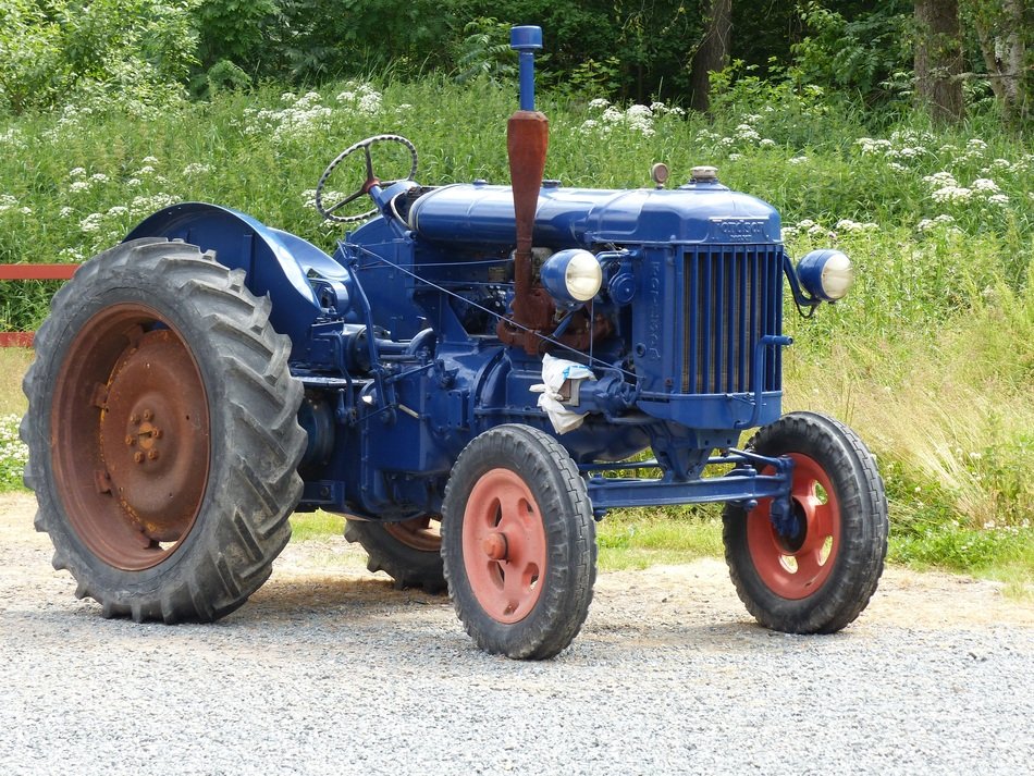 Tractor Blue Vegetation free image download