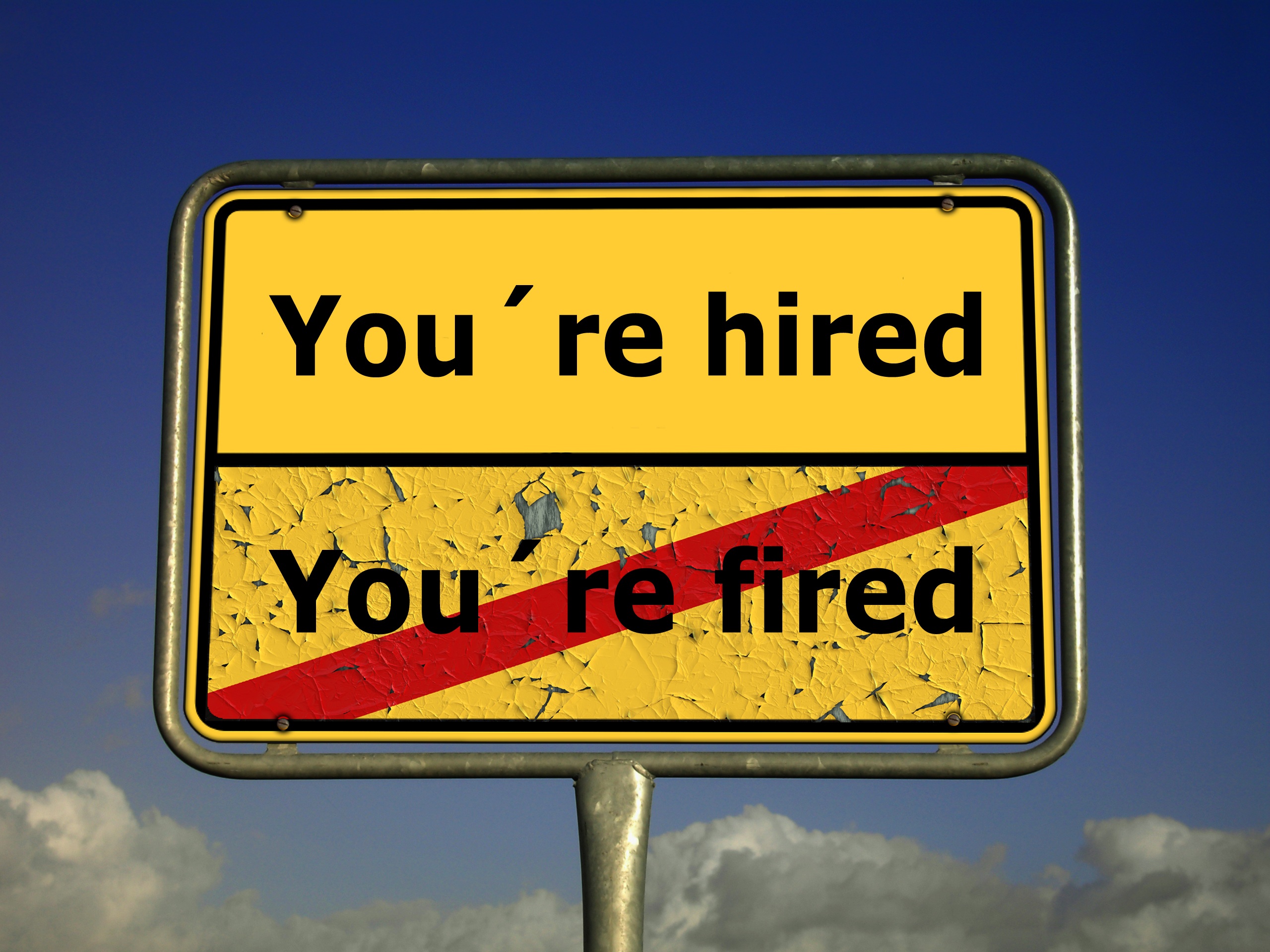 Sign hired and fired free image download