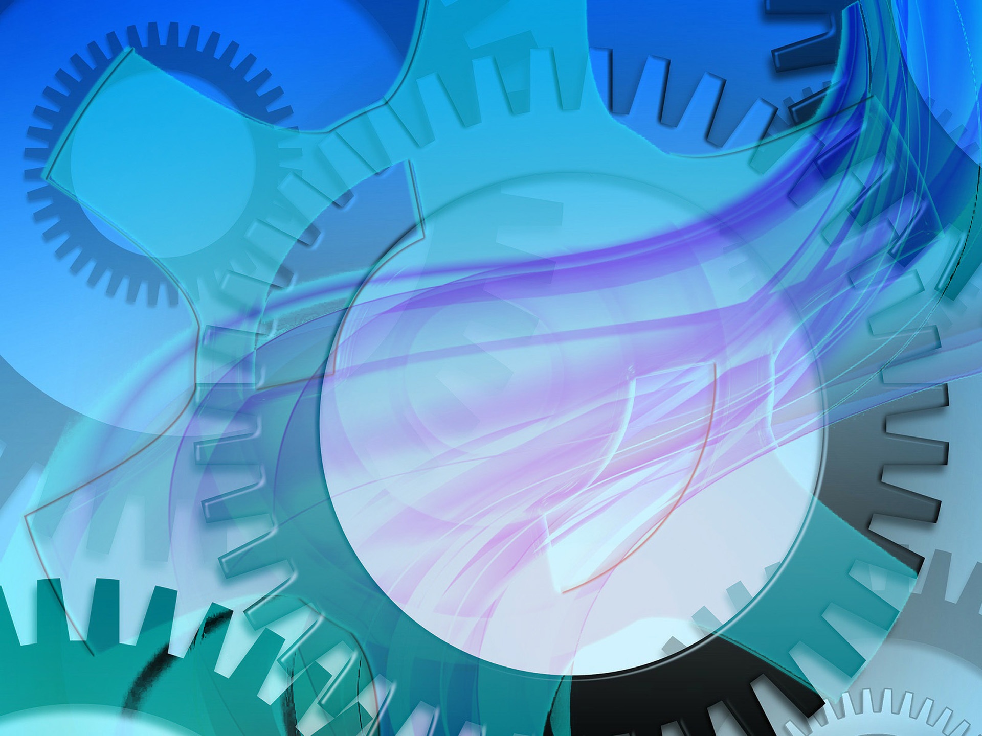 Abstract Cogwheel, blue background free image download