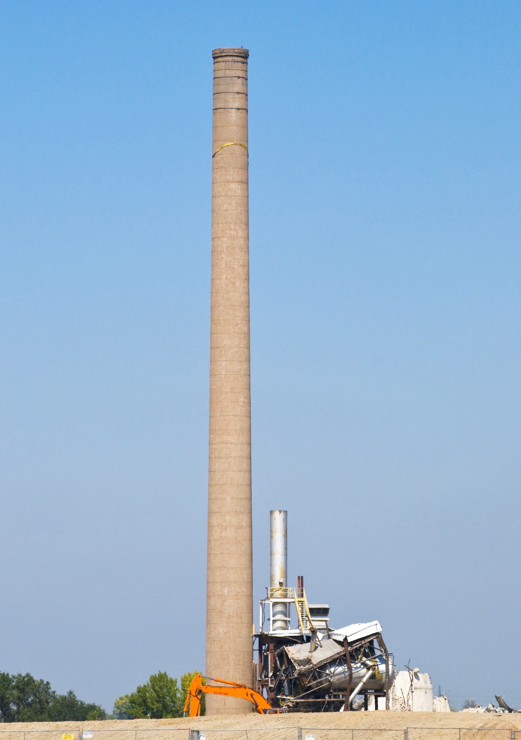 Tall and short Industrial chimneys at Sky free image download