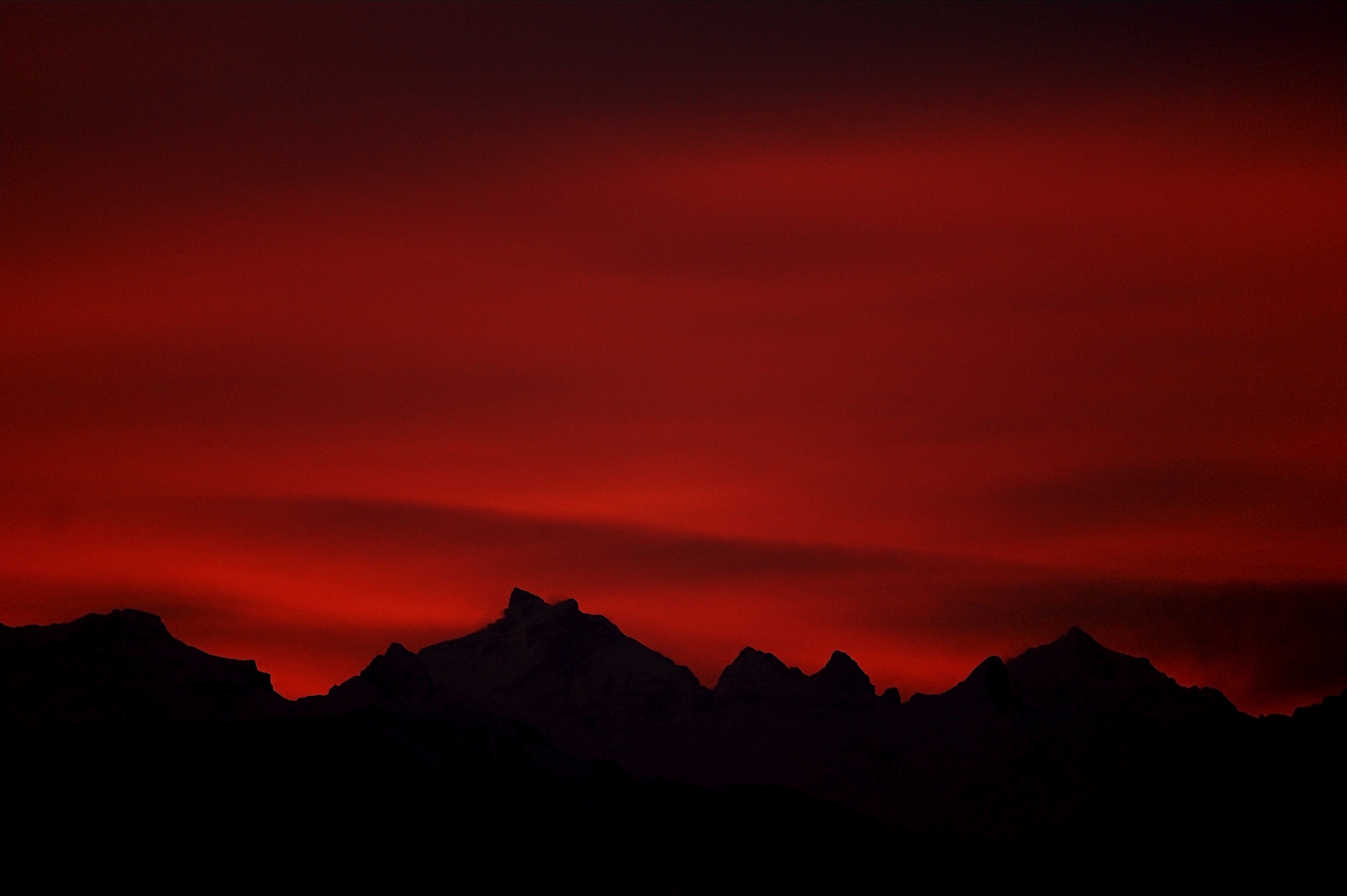 Red sky in mountains free image download