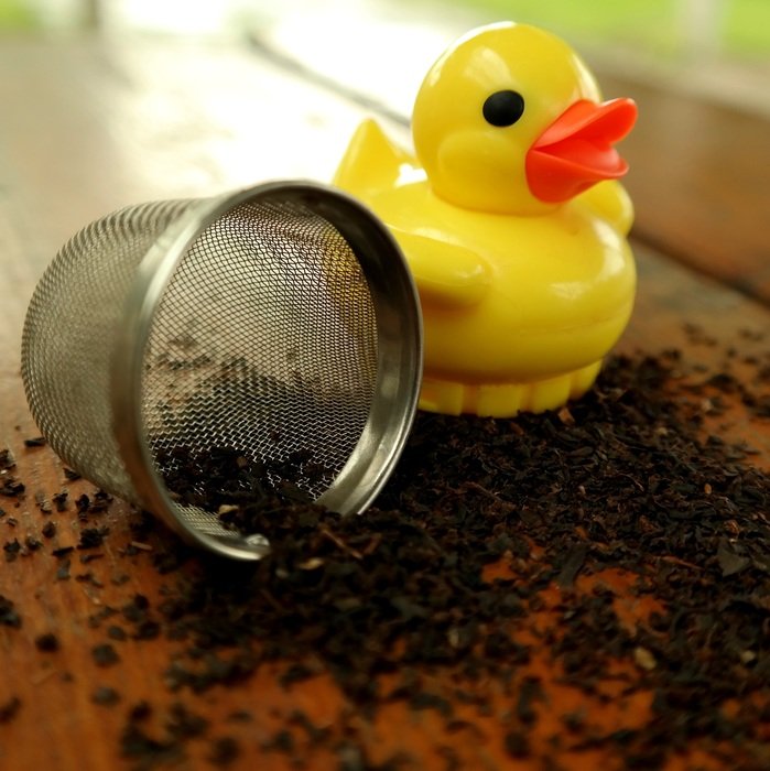 Yellow Duck figure Tea time free image download