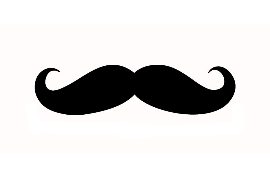 Black swirling mustache on a white background free image download