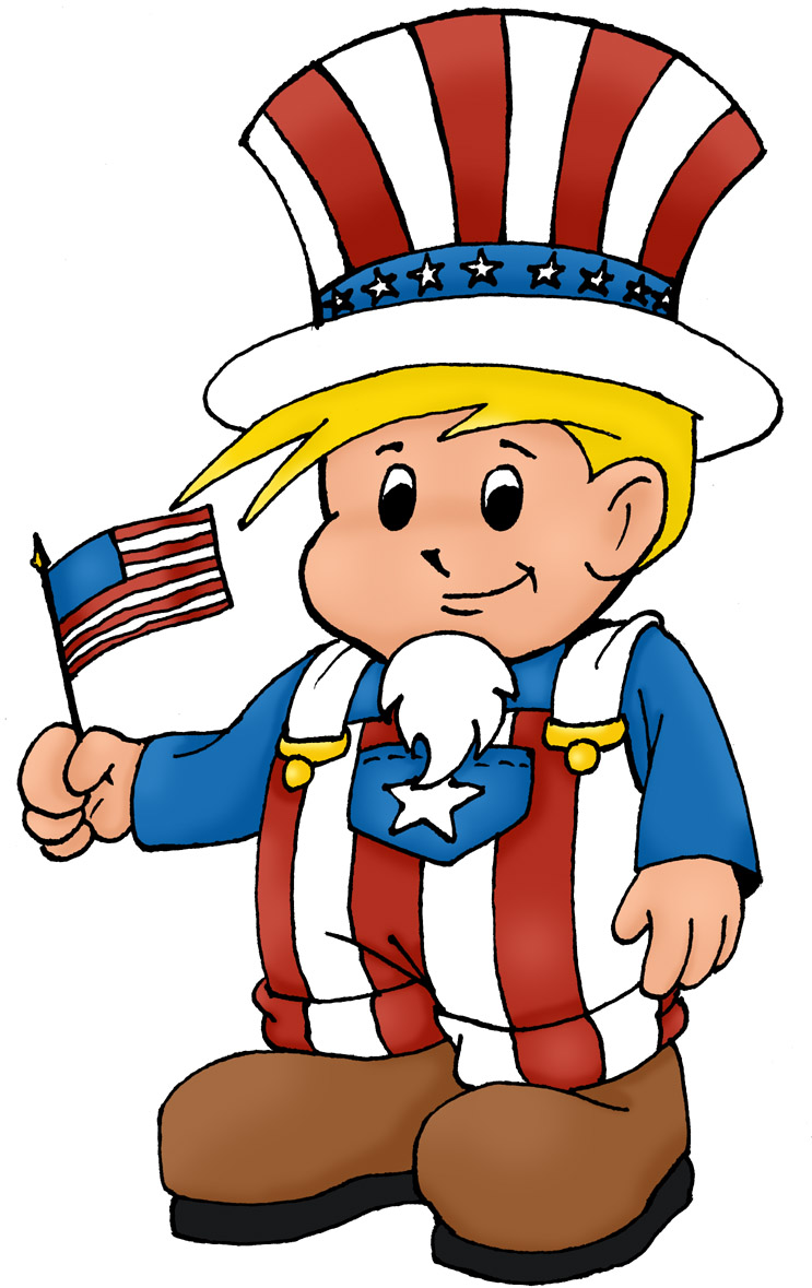 Drawn boy dressed as Uncle Sam free image download