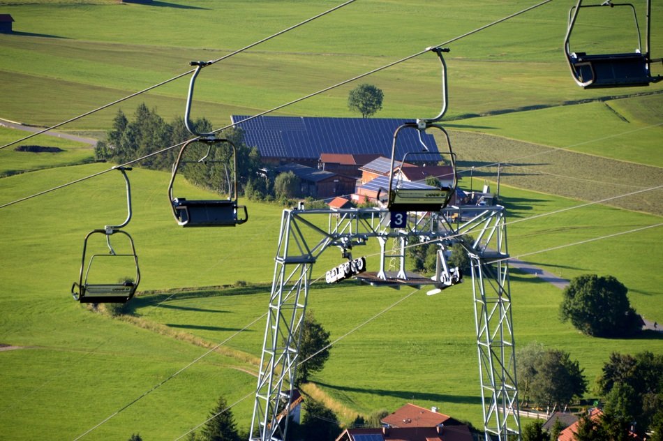 Ski Lift Construction in summer countryside free image download