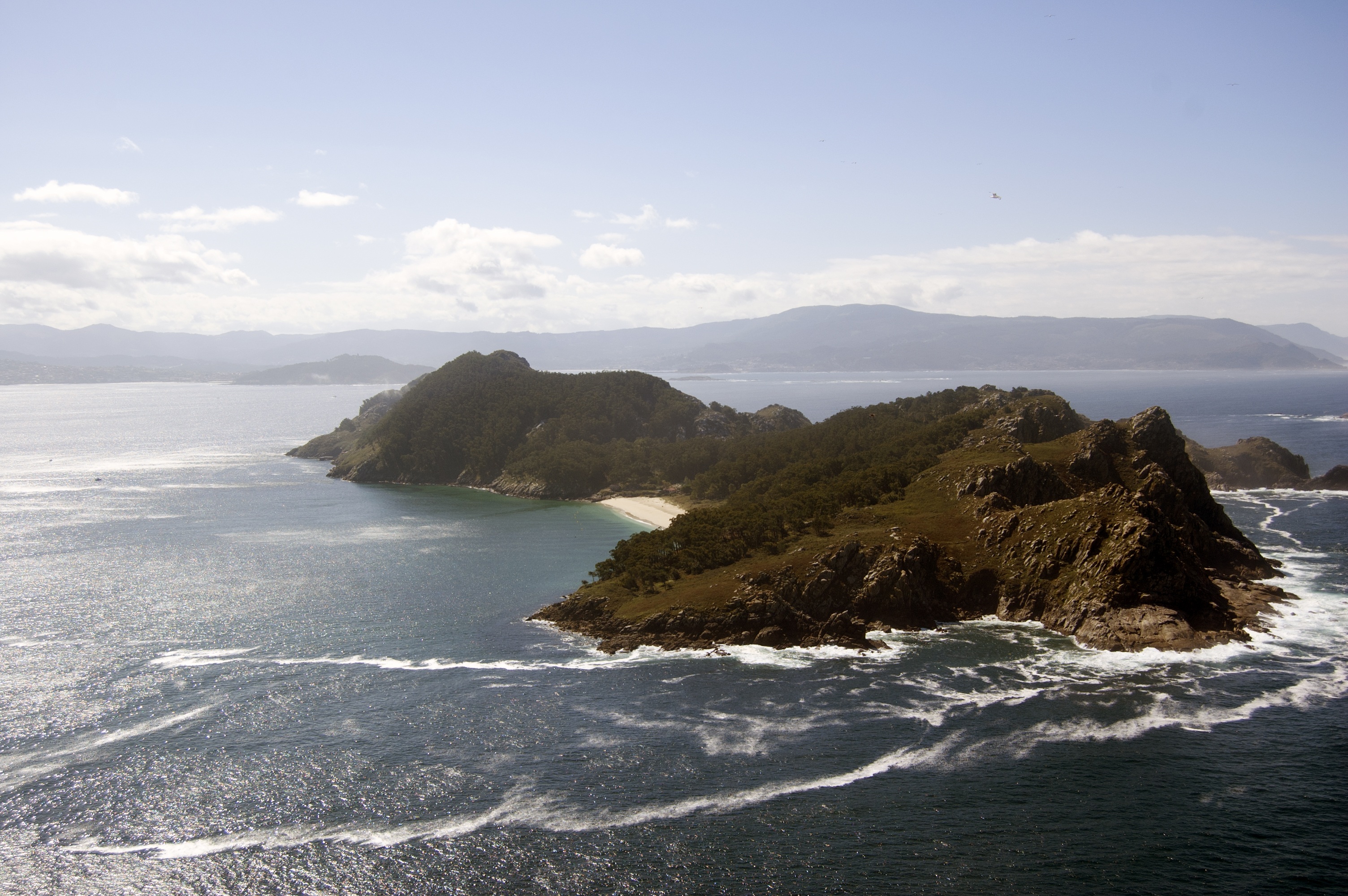 Panoramic view of cíes islands free image download