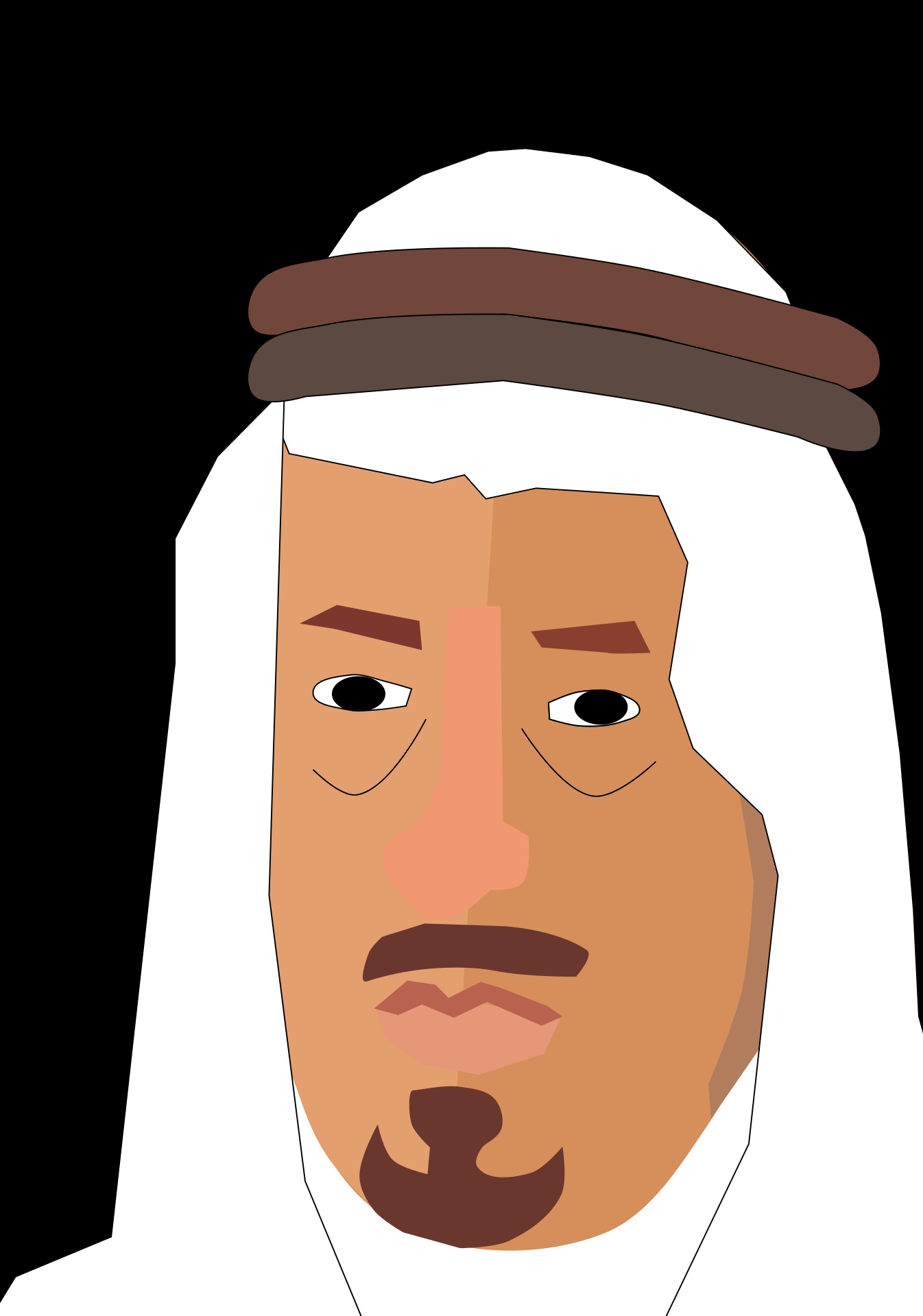 Painted portrait of arab sultan free image download