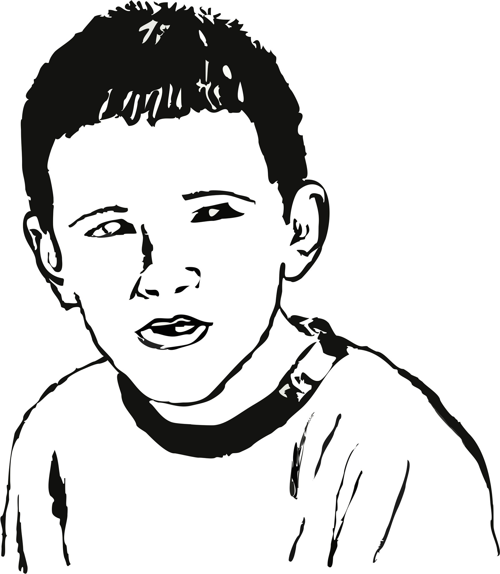 Sketch of boy portrait free image download