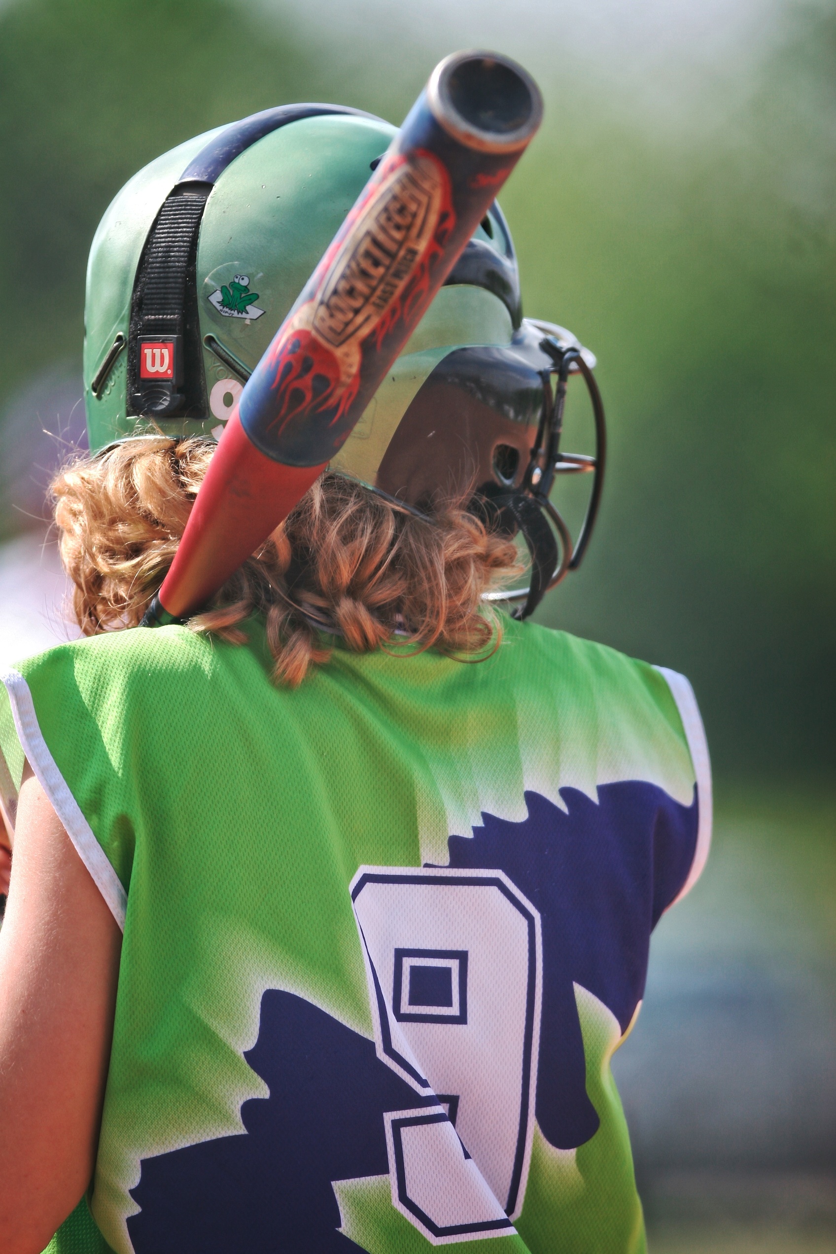 Batter Player Girl at blurred background free image download