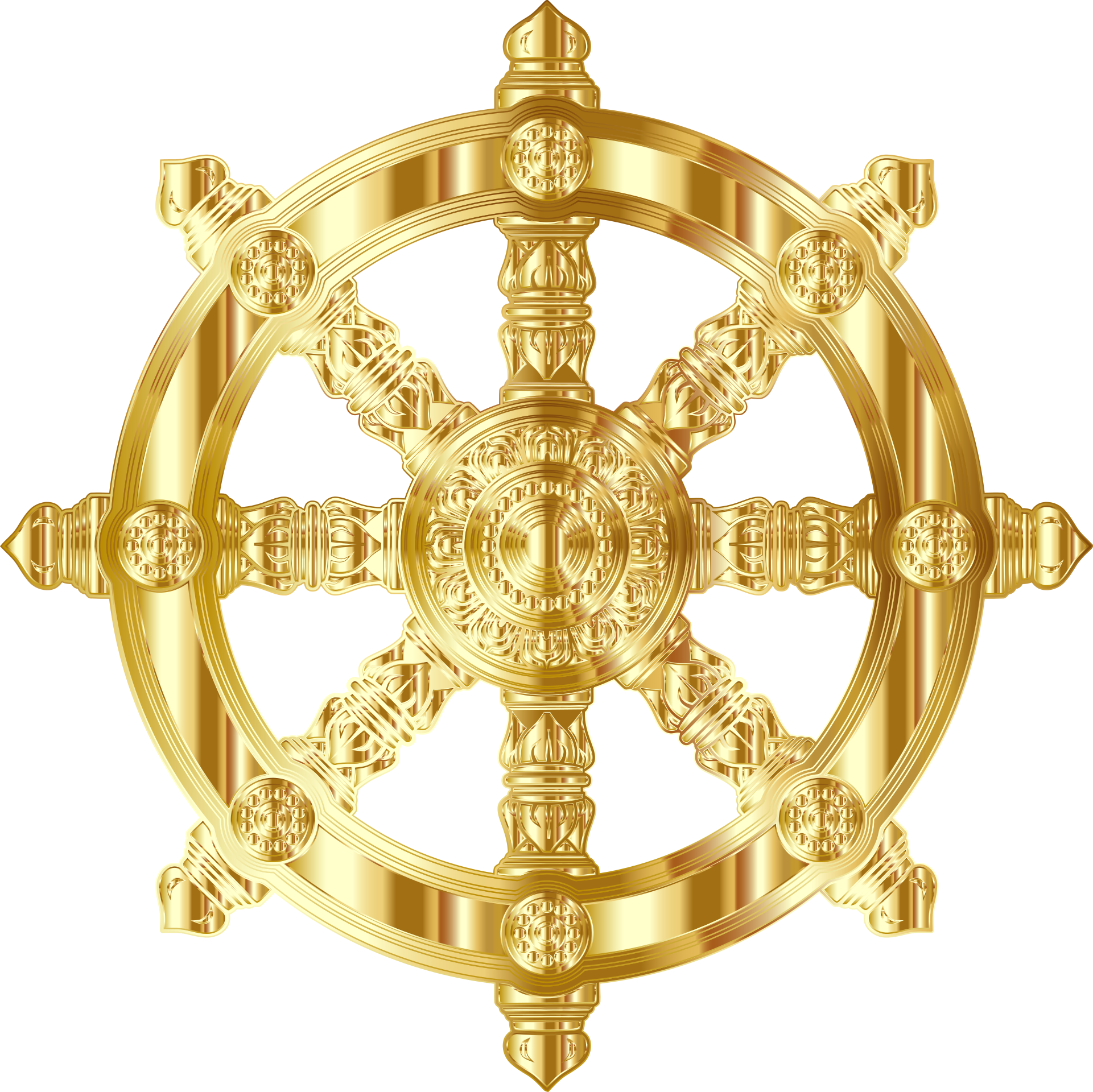 Ornamental golden wheel free image download