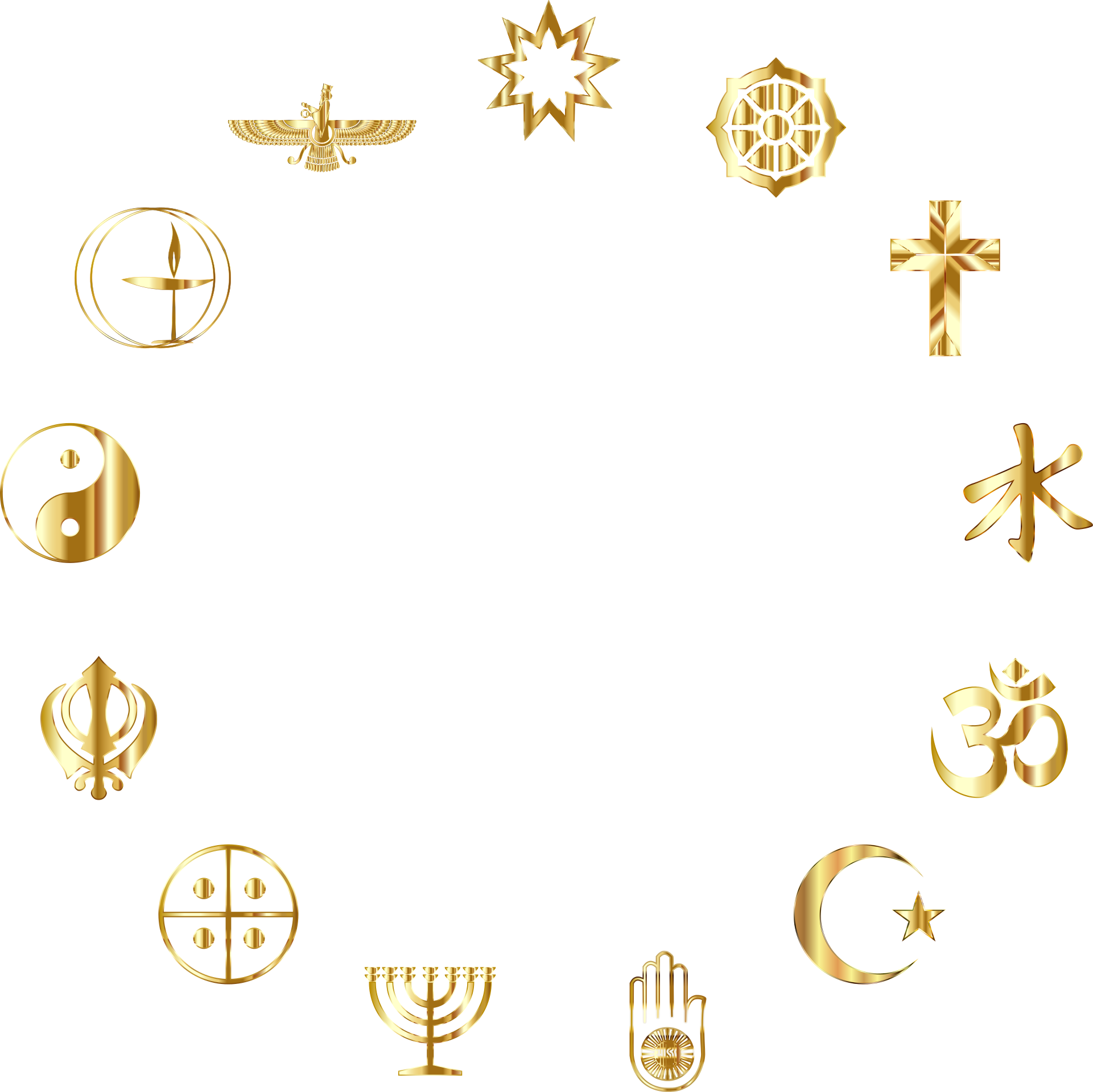 Golden symbols of different confessions free image download