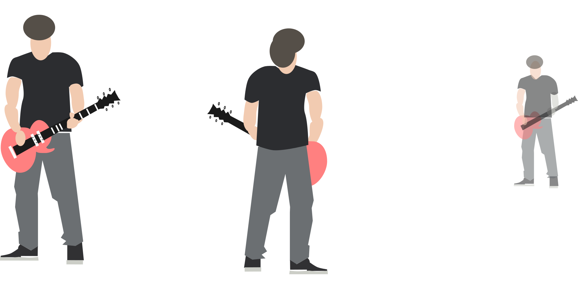 Drawings of men with electric guitars free image download