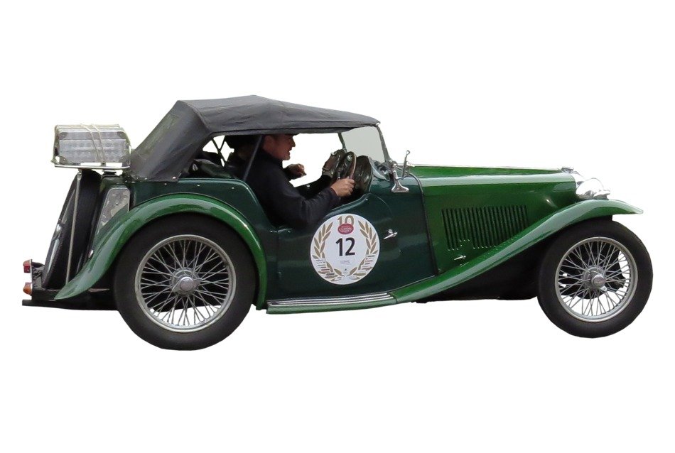 Driver in old classic car free image download