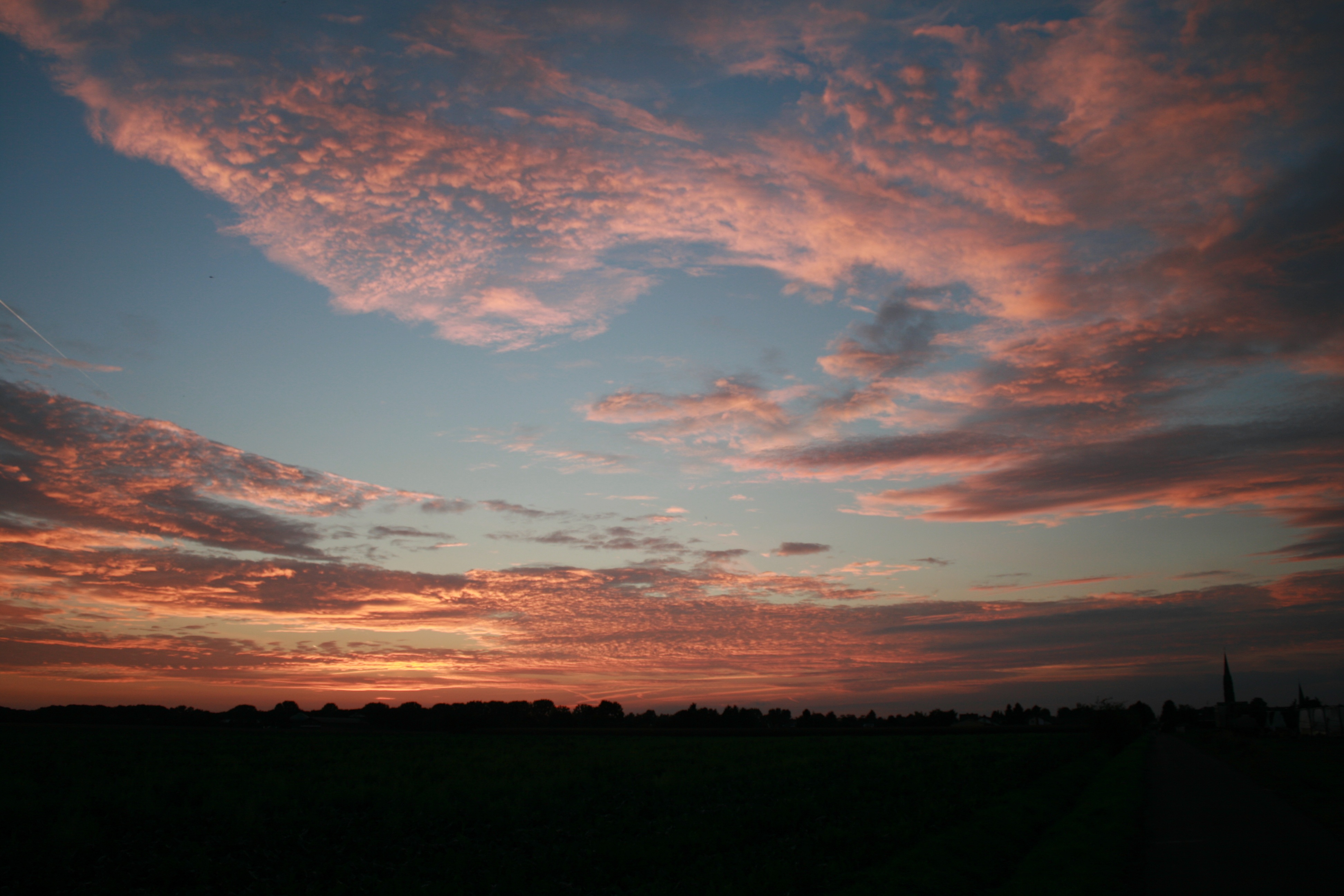 Orange pink sunset on a sky free image download