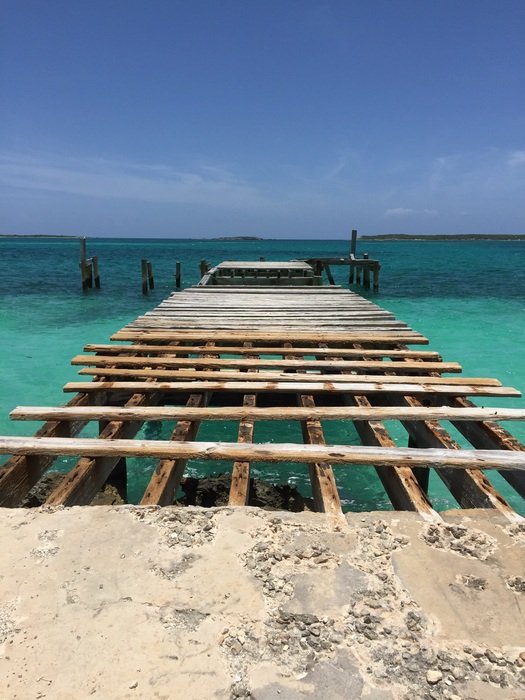 Wooden pier in the bahamas close up free image download