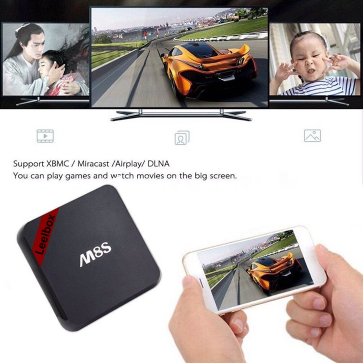 M8S Amlogic S812 Chipset set-top box 4K Android Box 2GB/8GB Kodi Dual ...