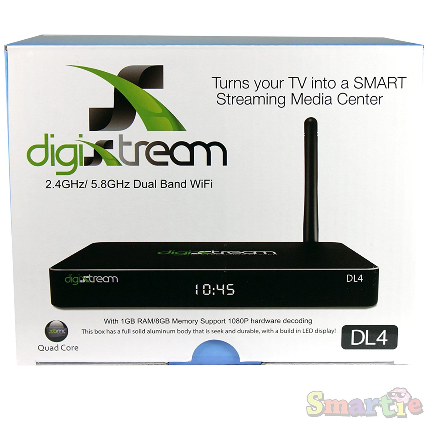 DigiXstream DL4 Quad Core, Android 4.4 TV Box 1GB-RAM/8GB Memory, 1080P ...